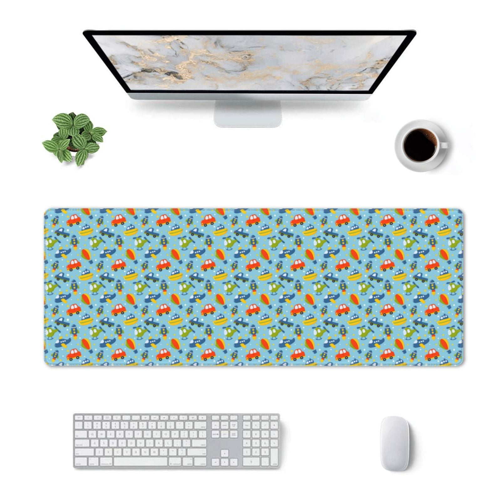 Pofeuu Artoon Transport Print Desk Mat for Keyboard and Mouse，Computer ...