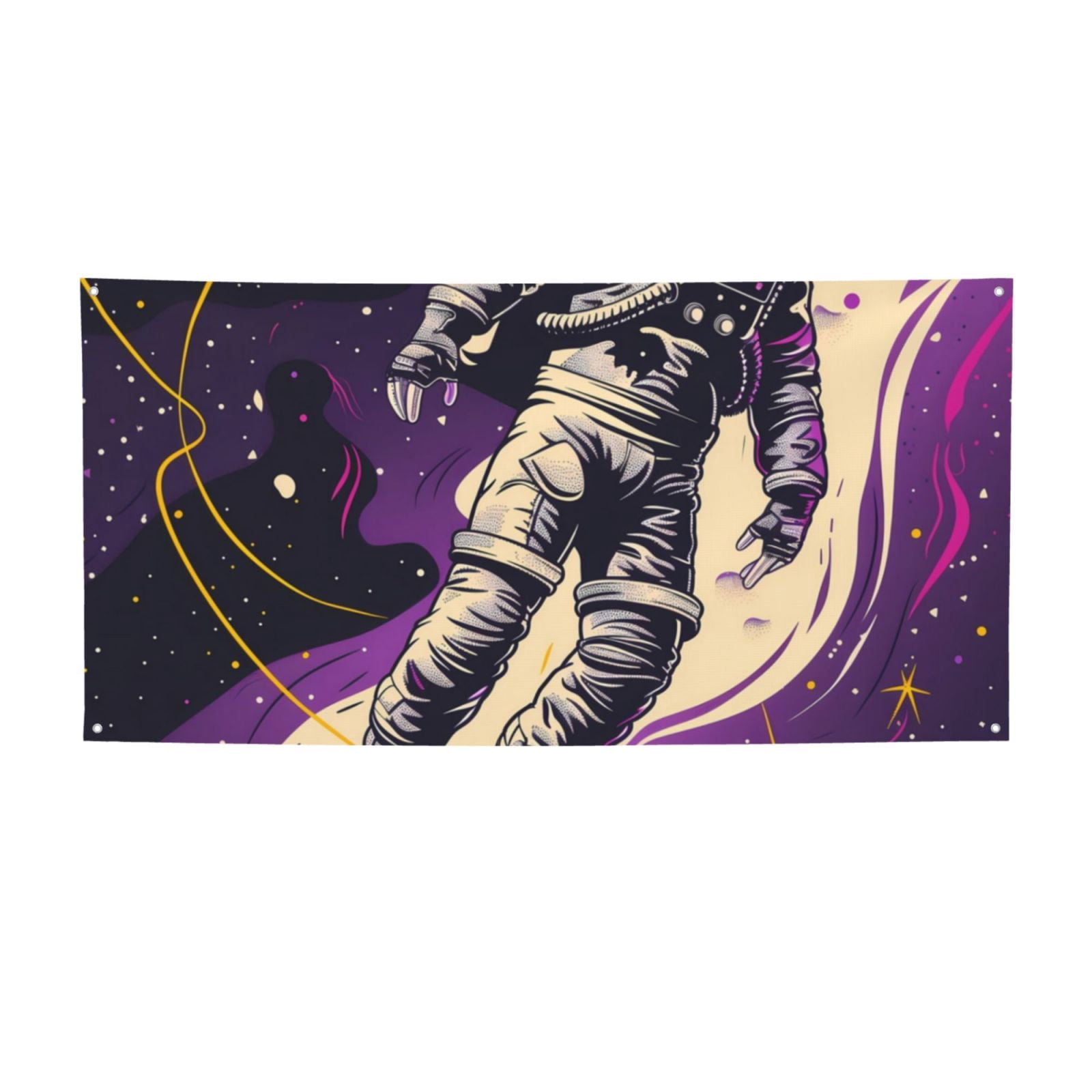 Pofeuu Astronaut Floating purple Space Print Colorful Yard Festival ...