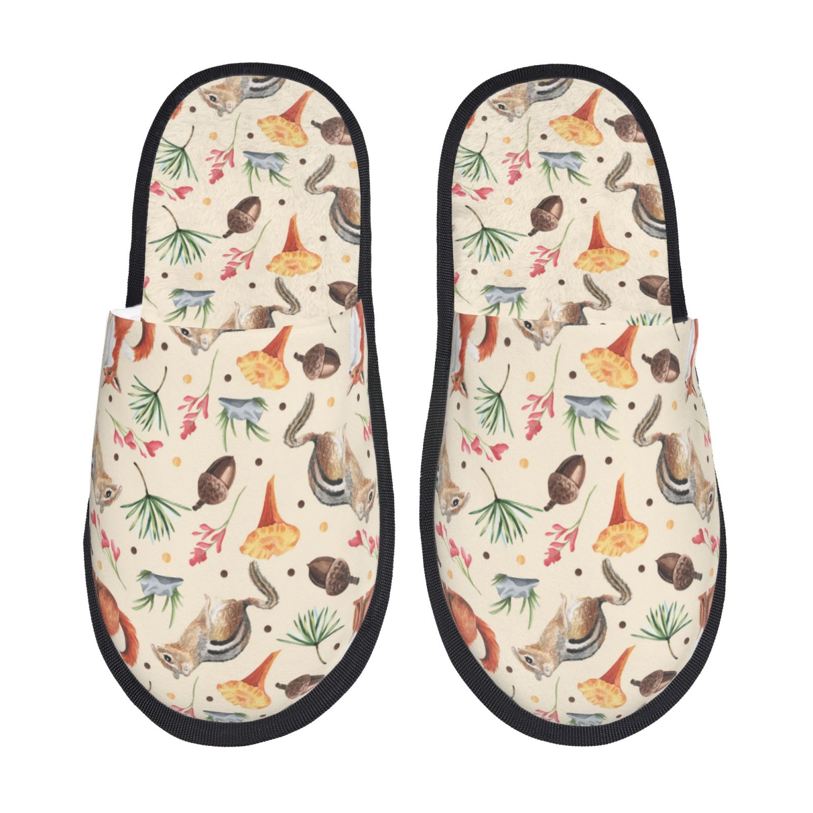 Pofeuu Autumn Forest Animals Print EVA Fuzzy House super light Slippers ...