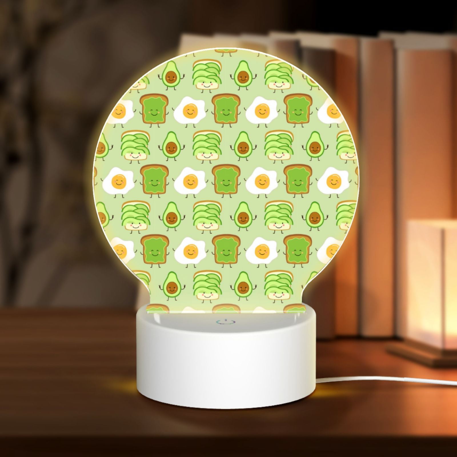 Pofeuu Avocado And Toast Print LED Christmas Night Light Lamp Base Gift ...