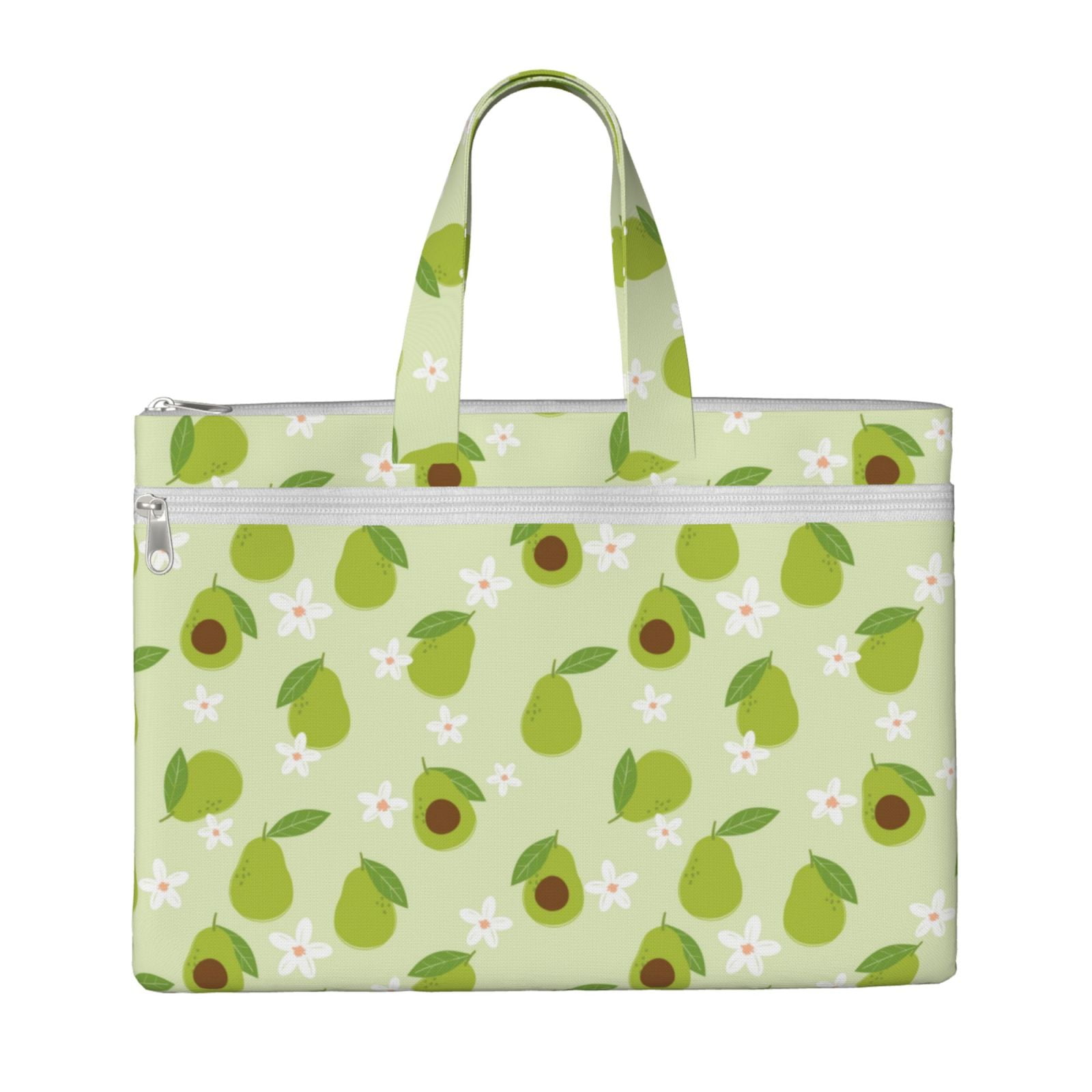 Pofeuu Avocado With Leaf And Flower Print Laptop Bag Carrying ...