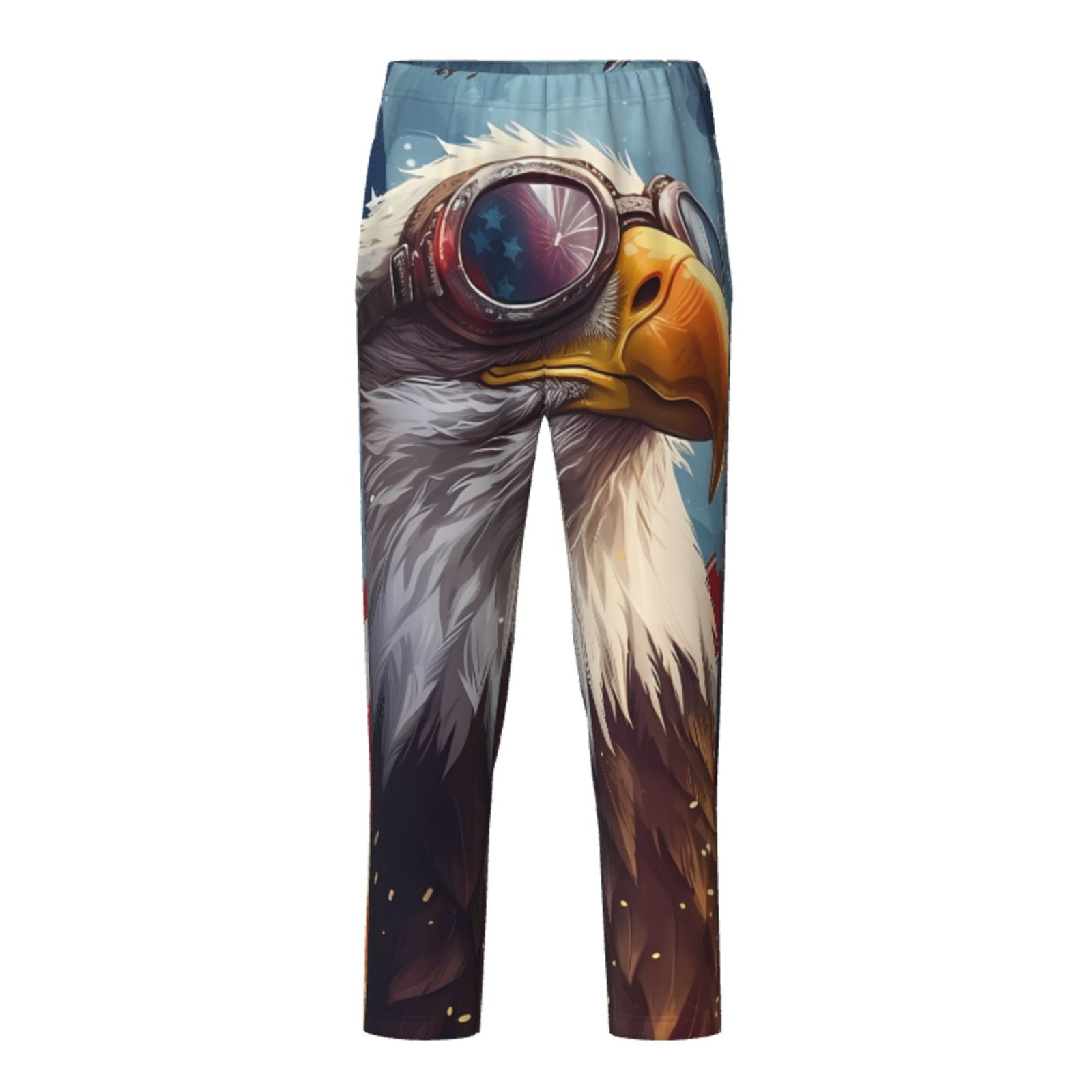 Pofeuu Bald Eagle Pilot Print Teenagers' Pajama Pants, Soft Lounge ...