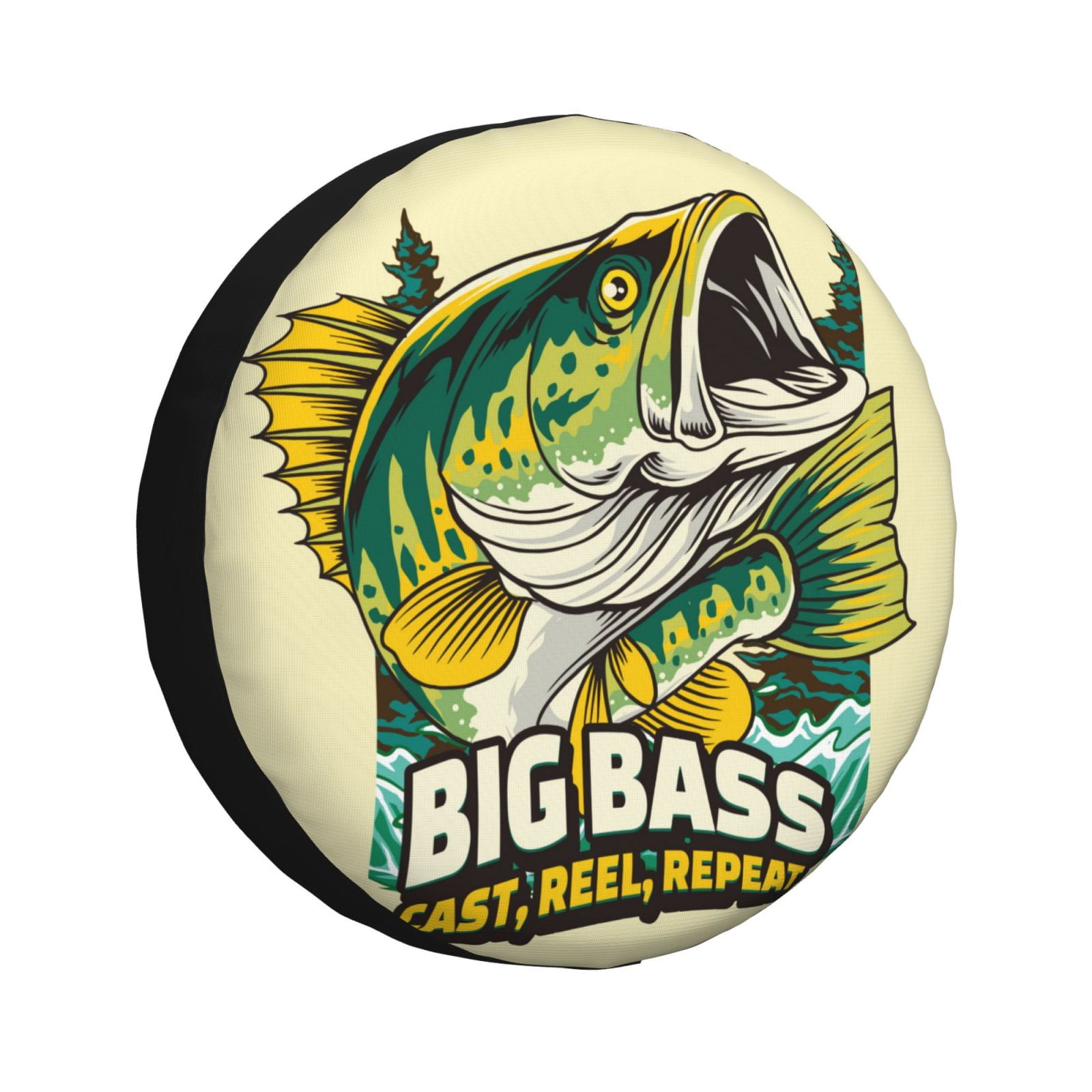 Pofeuu Bass Fish and Water Print Spare Tire Wheel Cover for Car Truck ...