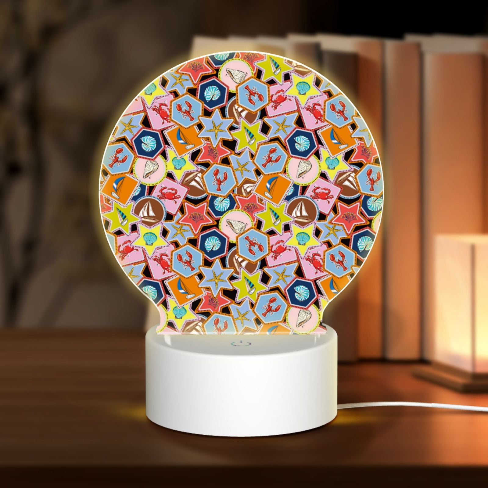 Pofeuu Beach Life Print LED Christmas Night Light Lamp Base Gift DIY 3D ...