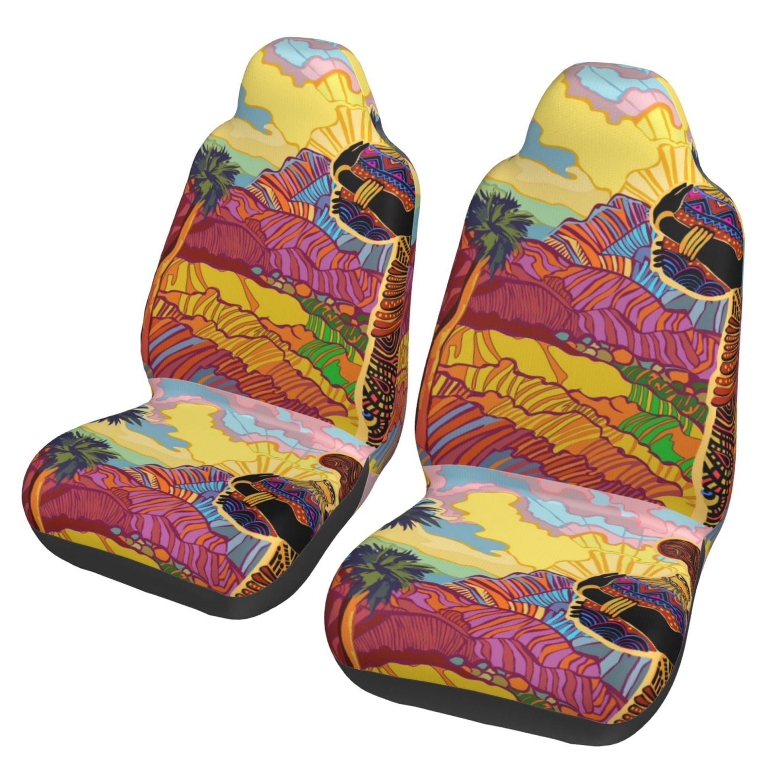 Pofeuu Beautiful African Woman Print Automotive Car Seat Covers Flat ...