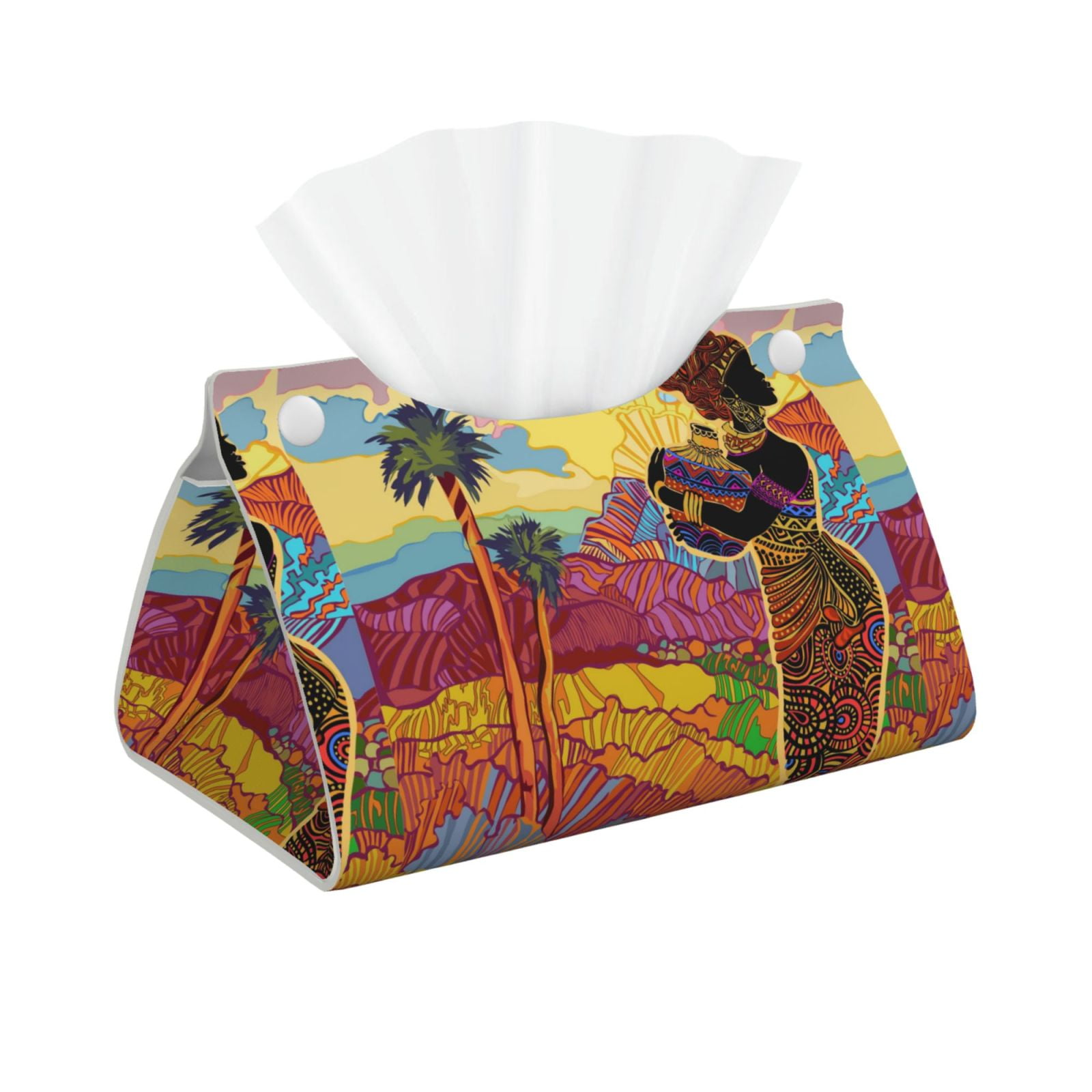Pofeuu Beautiful African Woman Print Tissue Box Cover, Modern ...