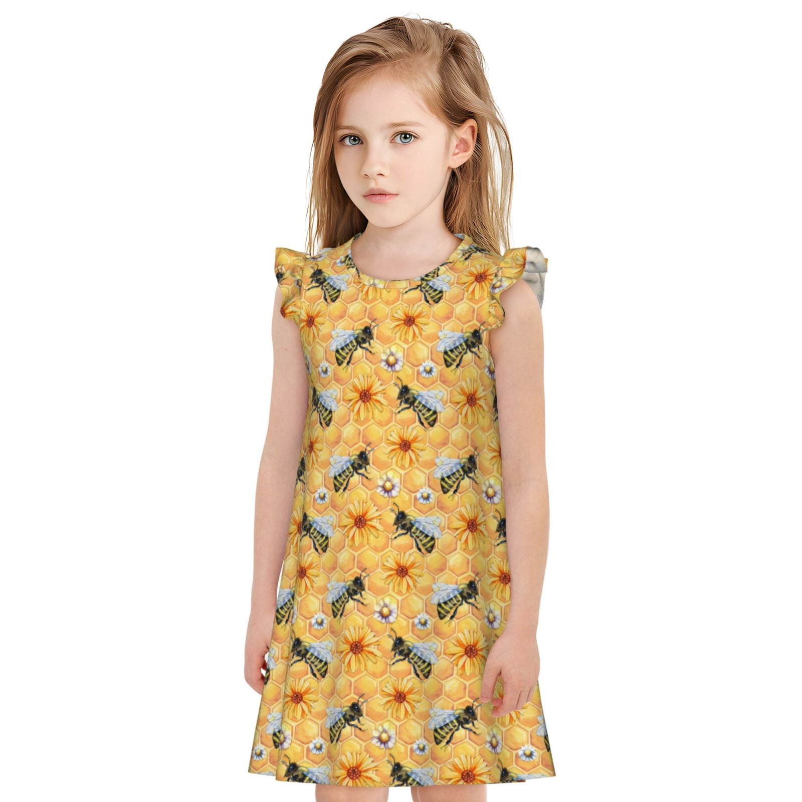 Pofeuu Bee Wasp Print Girls Nightgowns, Nightgown Princess Pajama ...