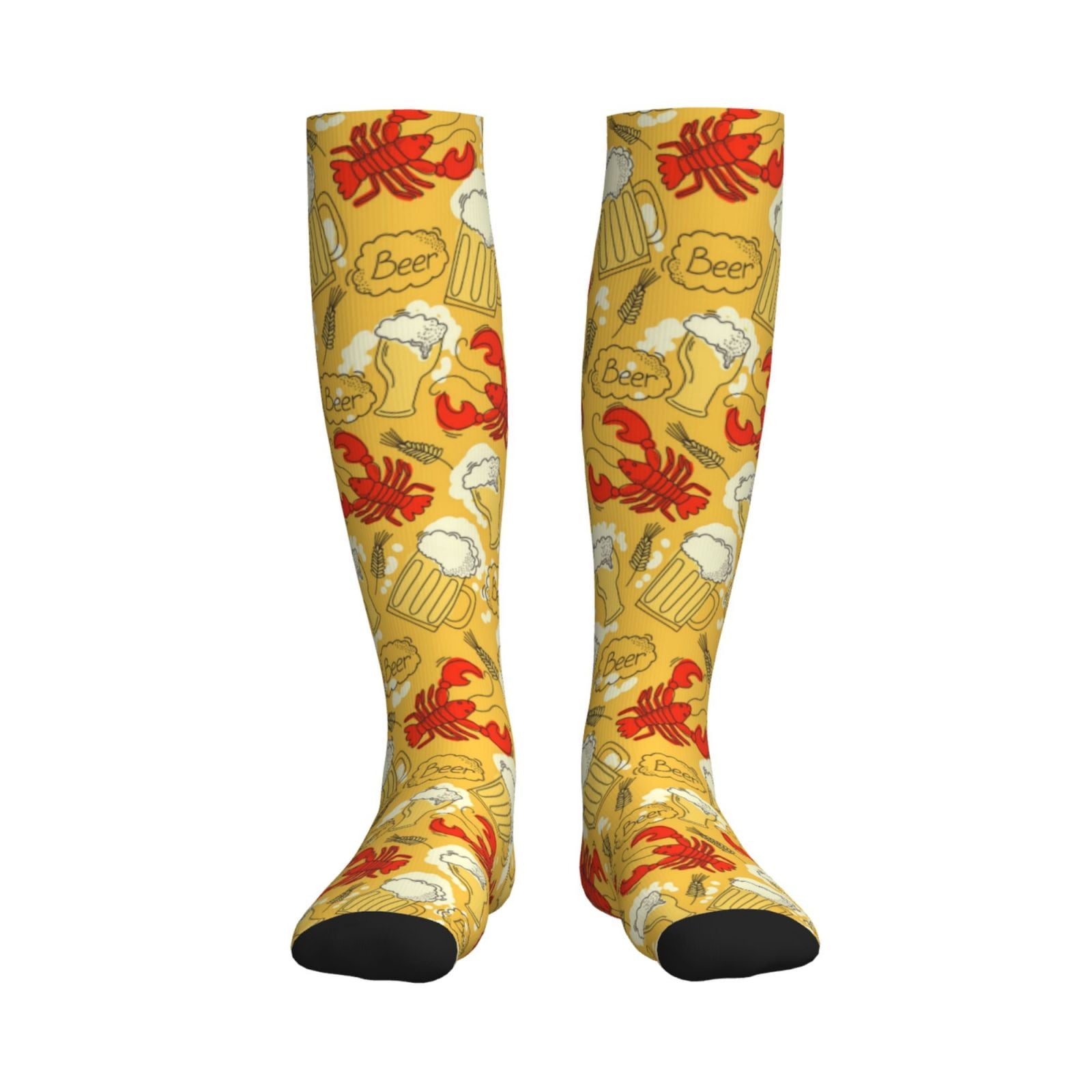 Pofeuu Beer And Crawfish Print Compression Socks for Women & Men ...