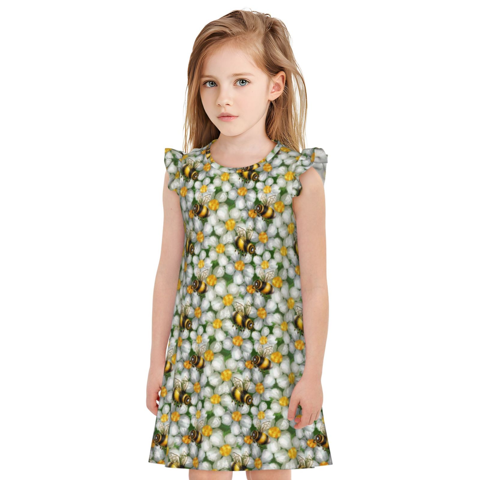 Pofeuu Bees and Flower Print Girls Nightgowns, Nightgown Princess ...