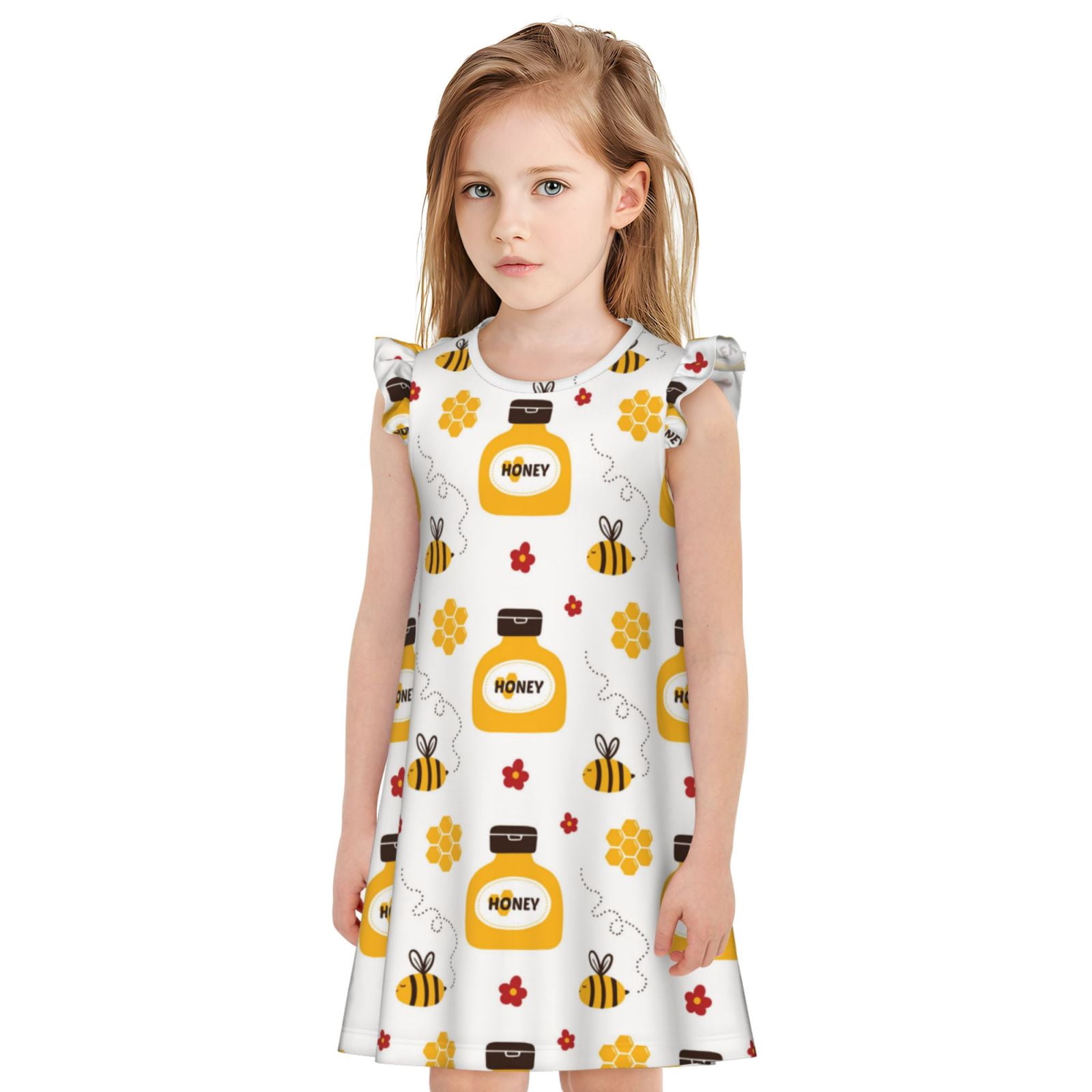 Pofeuu Bees and Flowers Print Girls Nightgowns, Nightgown Princess ...