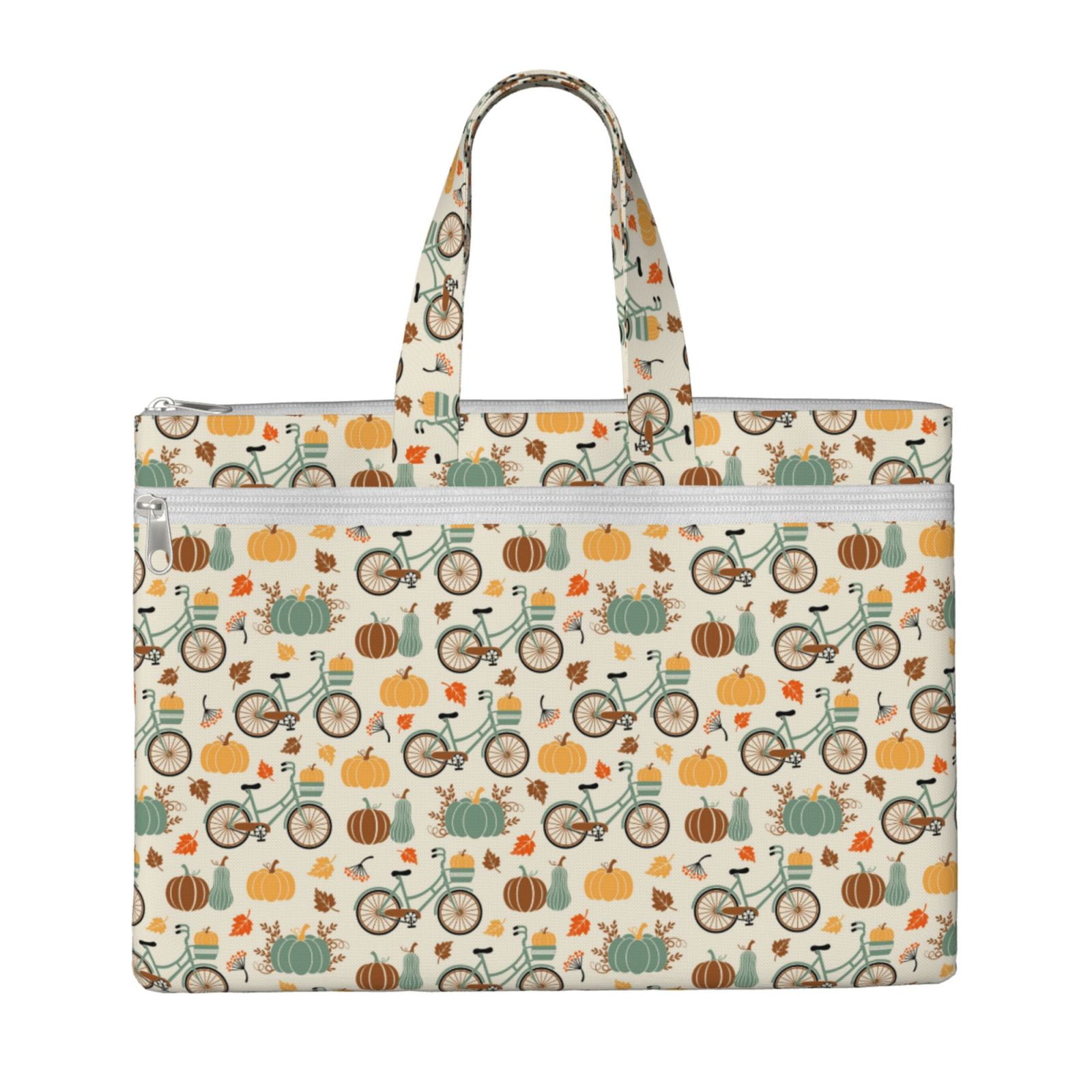 Pofeuu Bicycle And Pumpkins Print Laptop Bag Carrying - Computer Bag ...