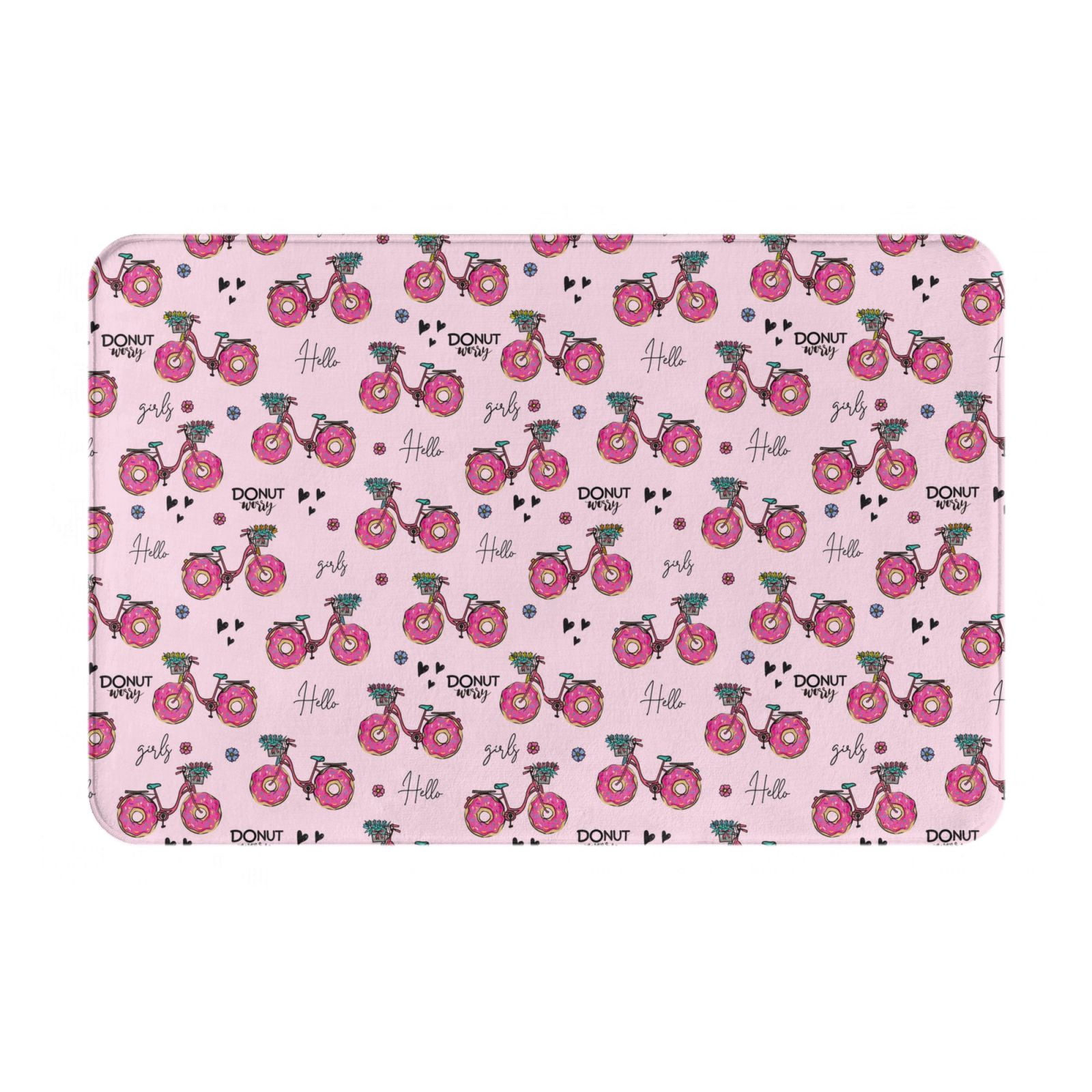 Pofeuu Bike with Donut Wheels Print Flannel Doormats Rug16"x24"Rug ...