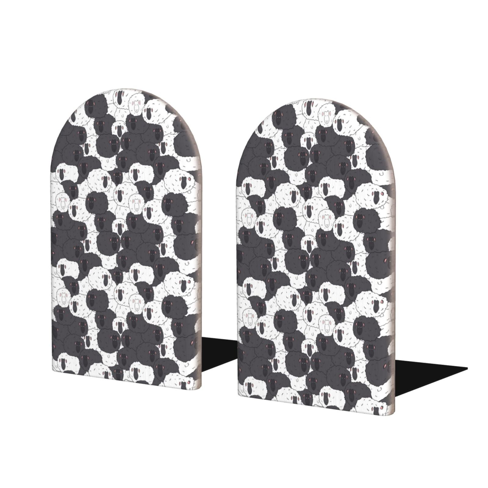 Pofeuu Black And White Sheeps Print Large Bookend Hold Heavy Books ...