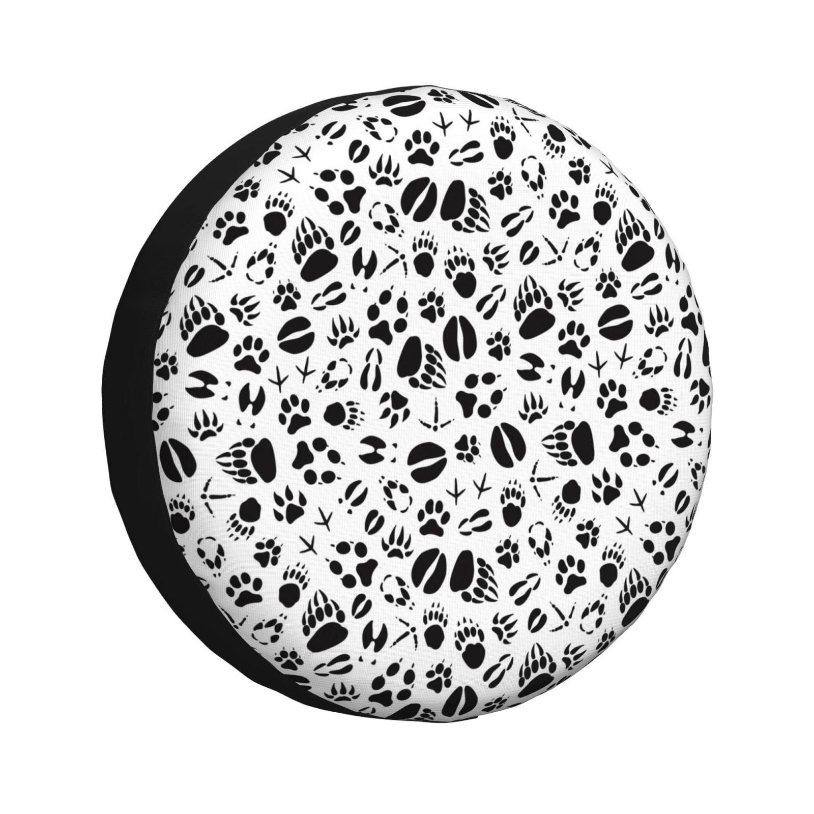 Pofeuu Black Footprints Print Spare Tire Wheel Cover for Car Truck SUV ...