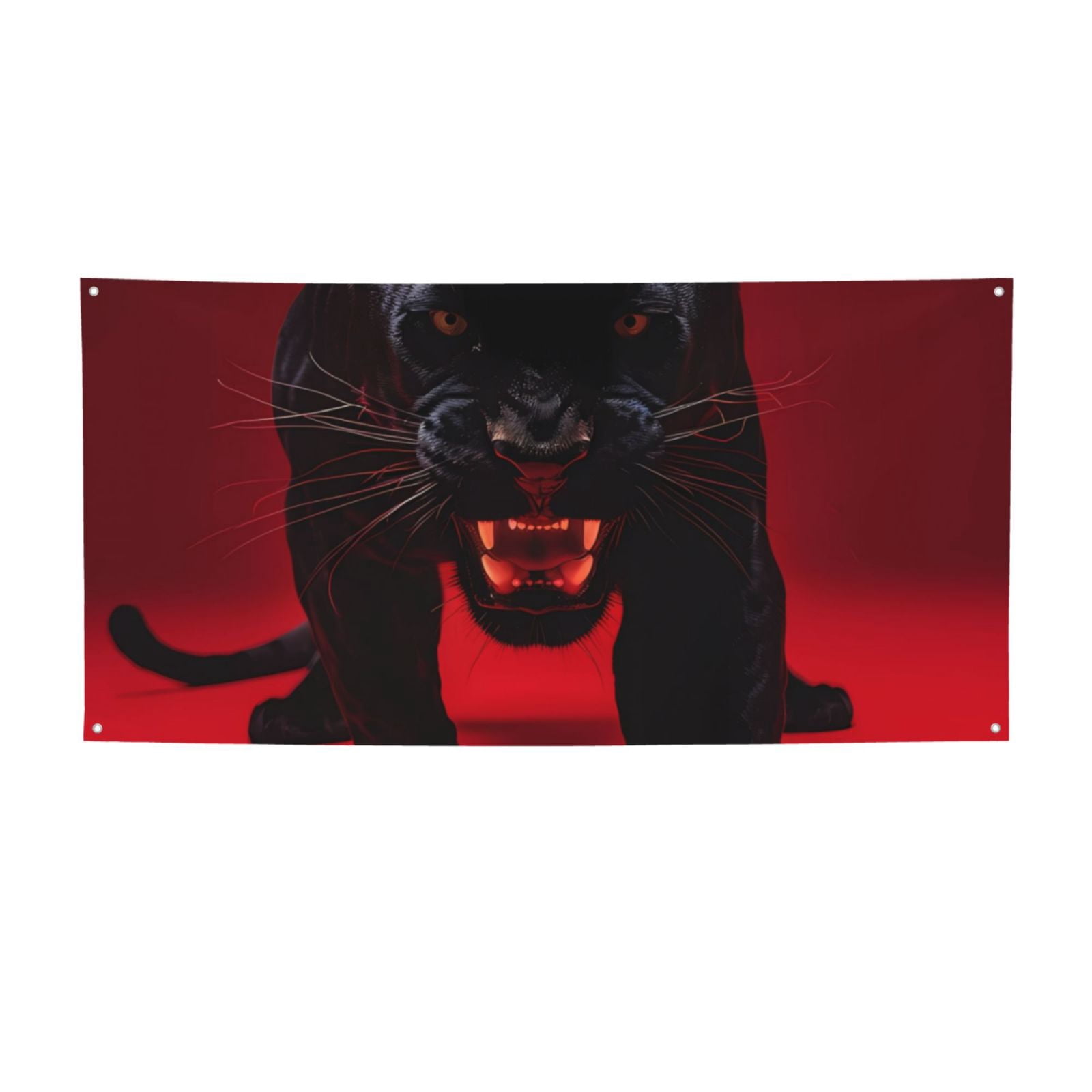 Pofeuu Black Panther Red Background Print Colorful Yard Festival Banner ...