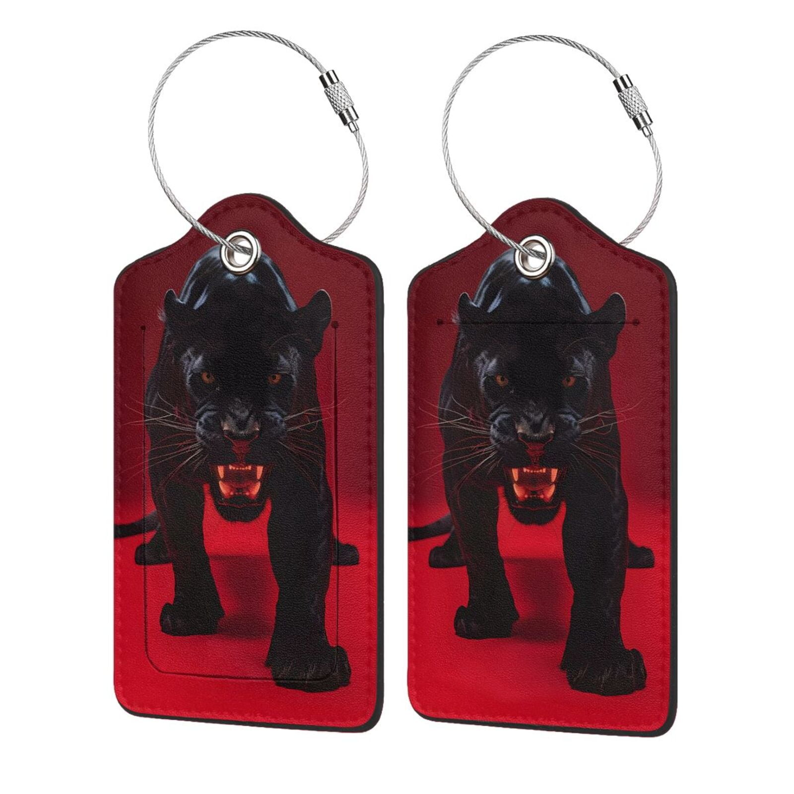 Pofeuu Black Panther Red Background Print Luggage Tags, Privacy Cover ...
