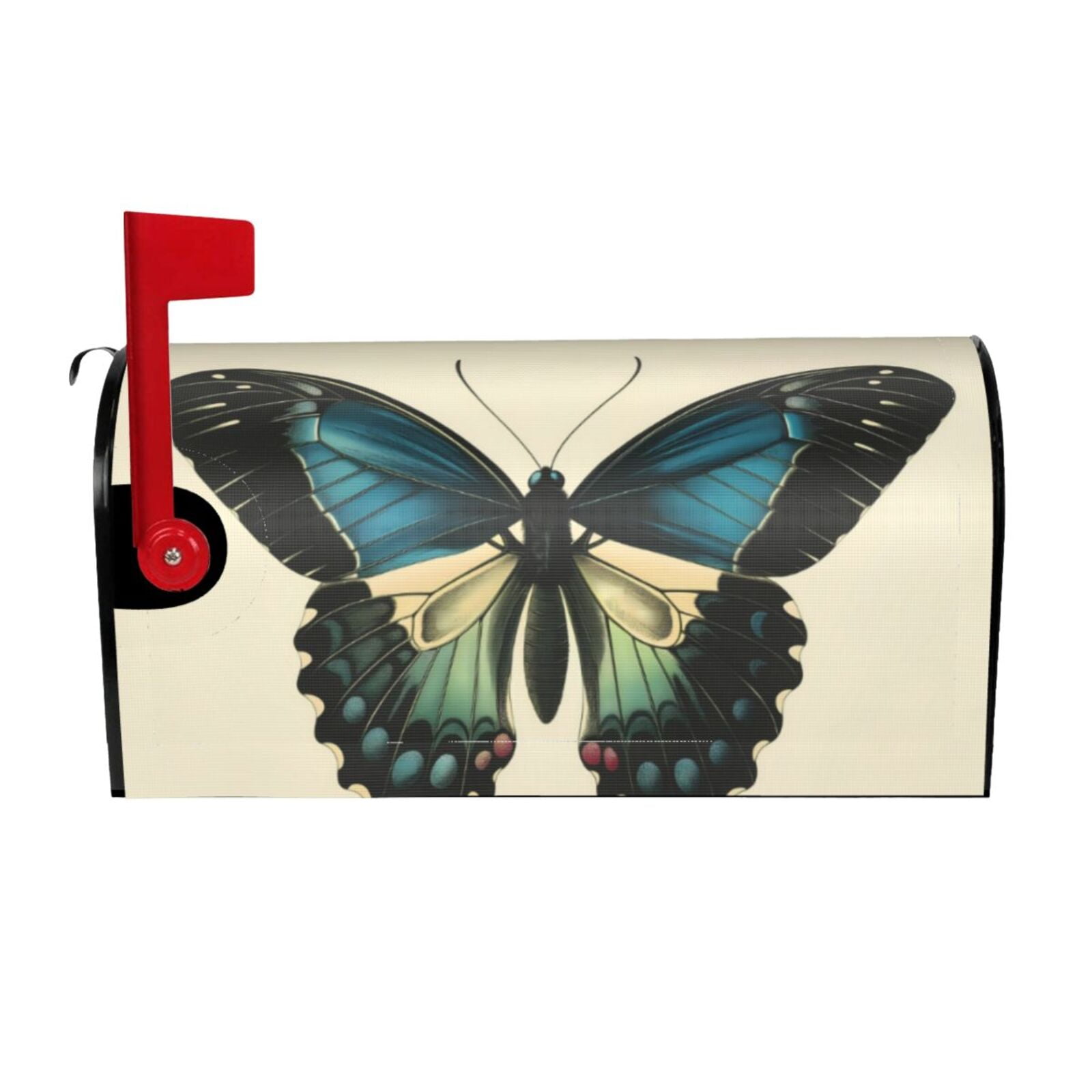 Pofeuu Blue Black Butterfly Art Print Mailbox Covers Letterbox Cover ...