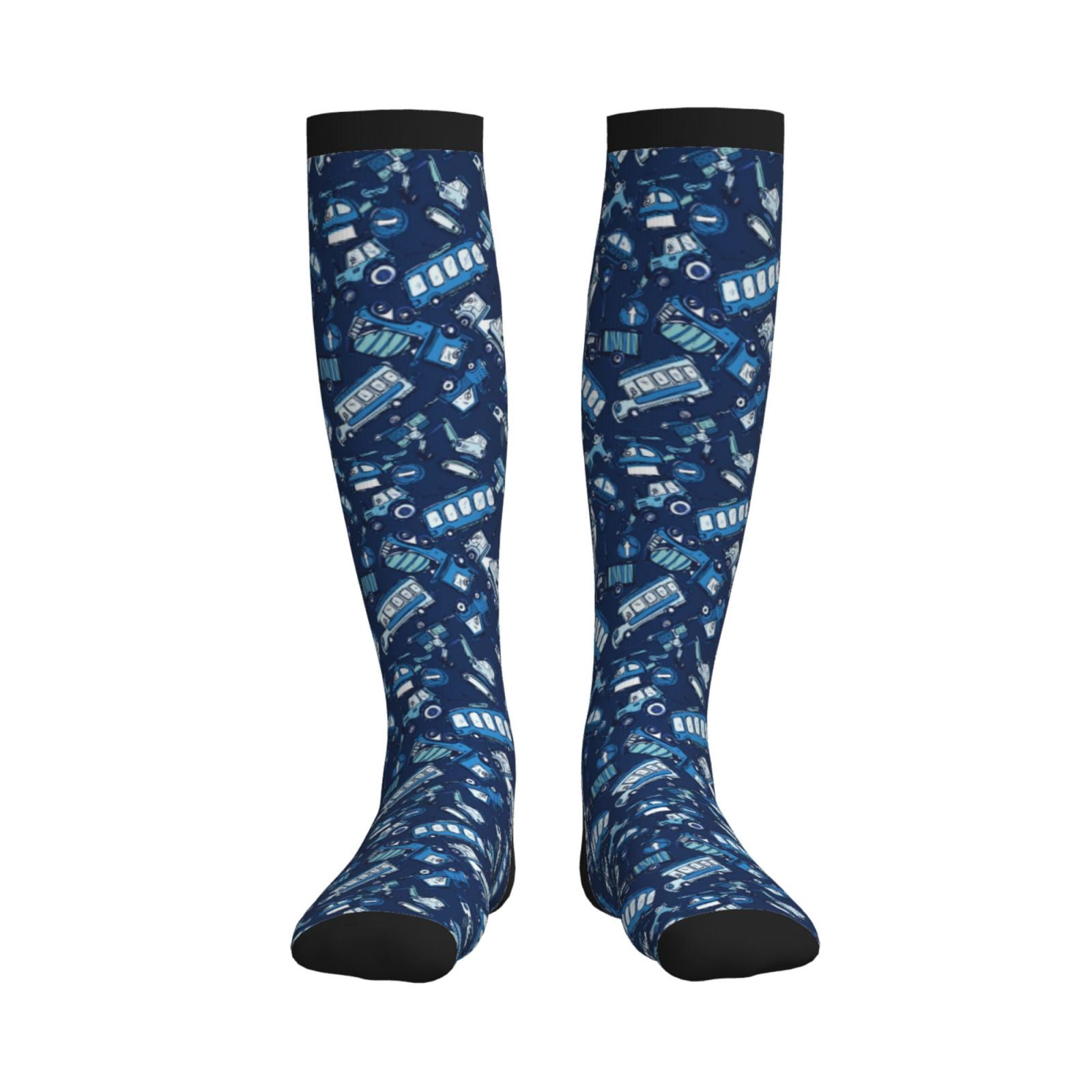 Pofeuu Blue Bus Print Compression Socks for Women & Men Circulation ...