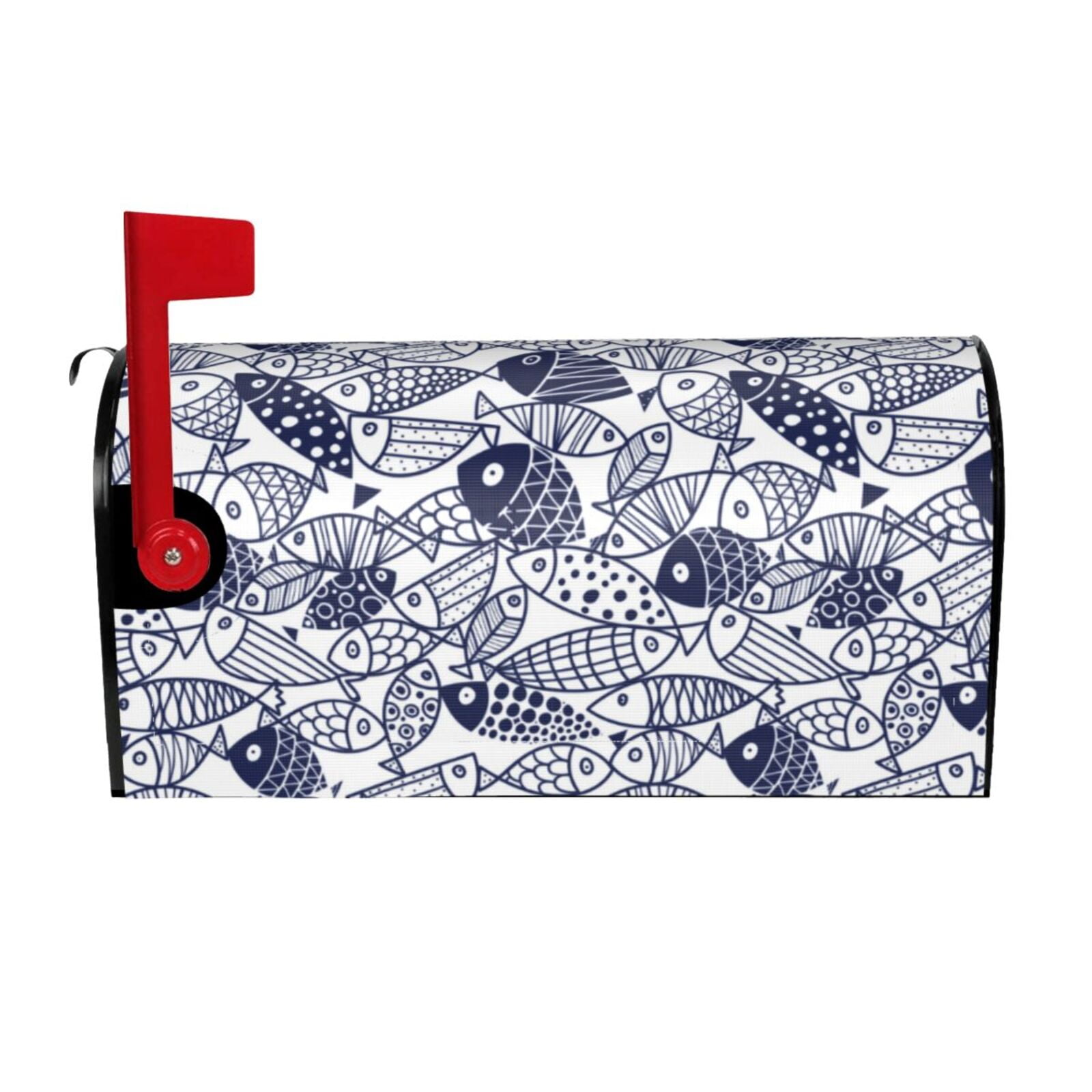 Pofeuu Blue Fish1 Print Mailbox Covers Letterbox Cover Mailbox Wrap for ...