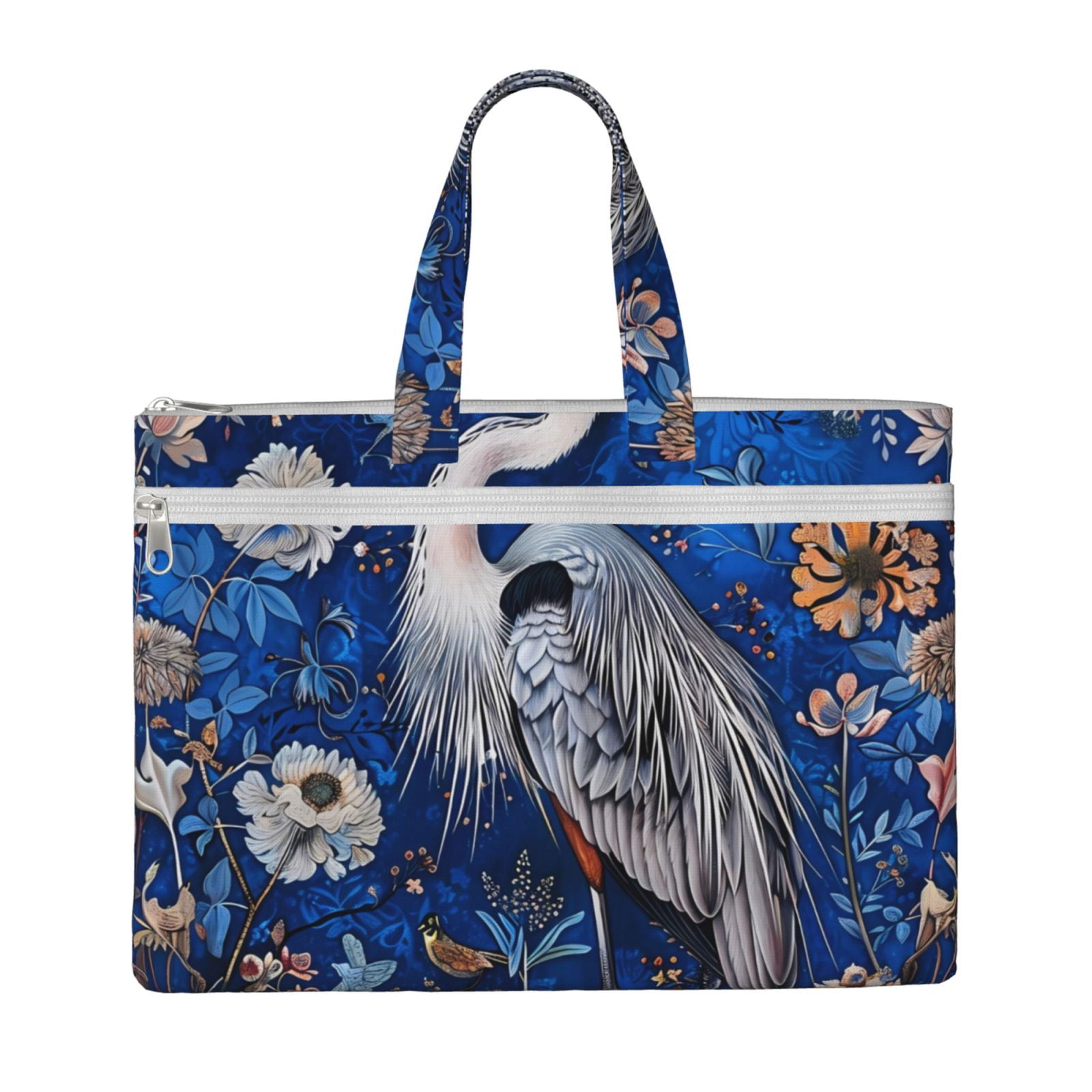 Pofeuu Blue Heron Floral Garden Print Laptop Bag Carrying - Computer ...