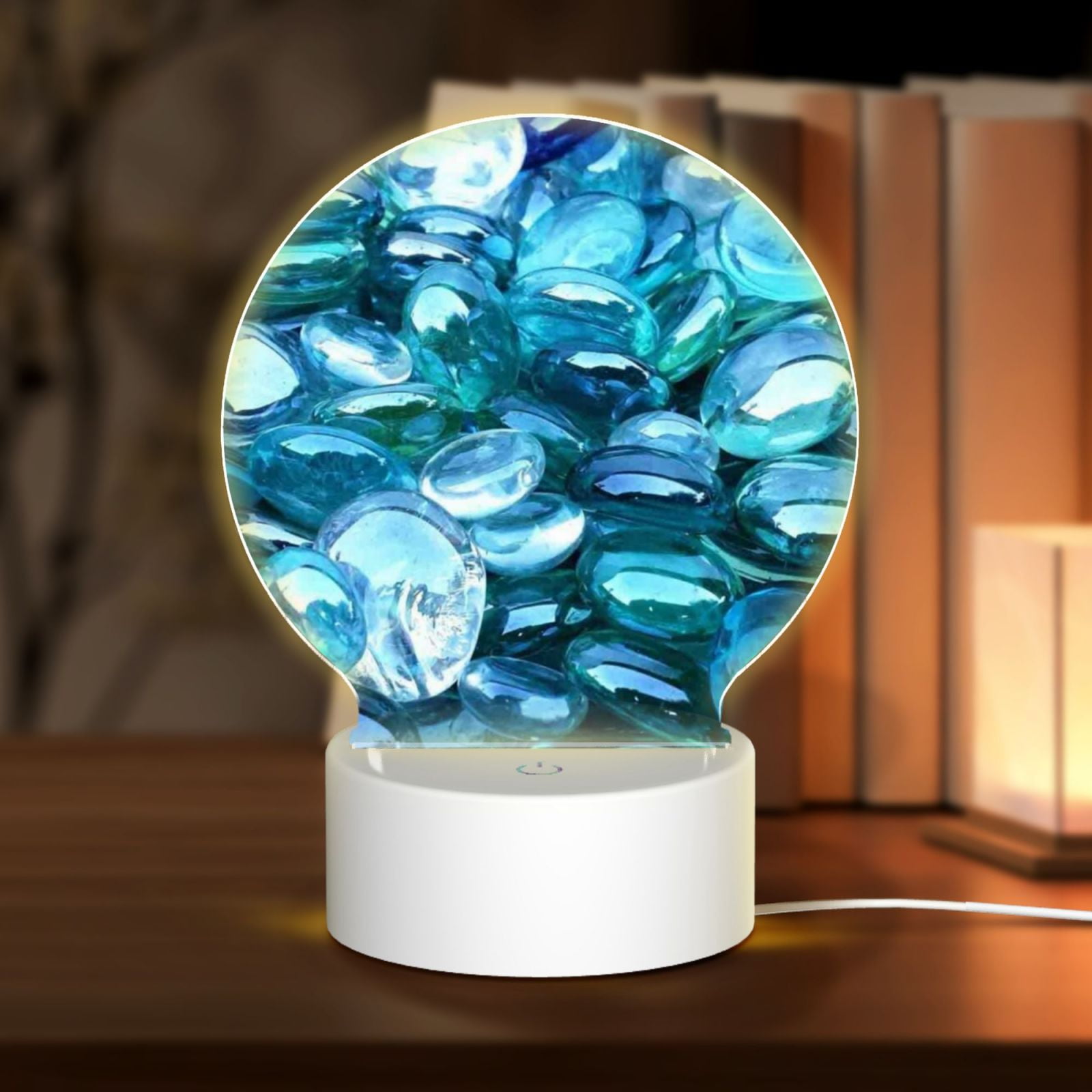 Pofeuu Blue Kyanite Print LED Christmas Night Light Lamp Base Gift DIY ...