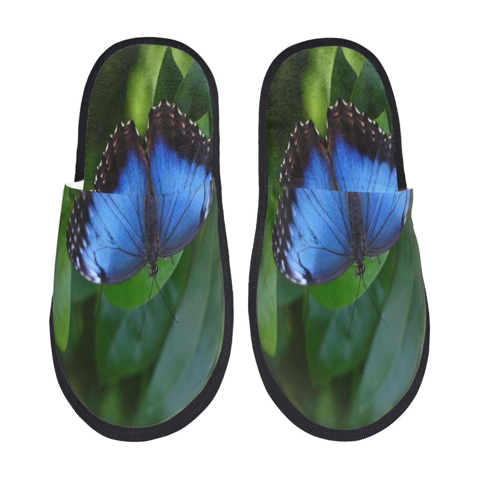 Pofeuu Blue Morpho butterfly Print EVA Fuzzy House super light Slippers ...