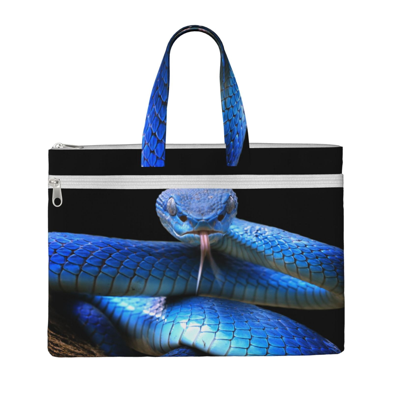 Pofeuu Blue Viper Snake 2 Print Laptop Bag Carrying - Computer Bag ...