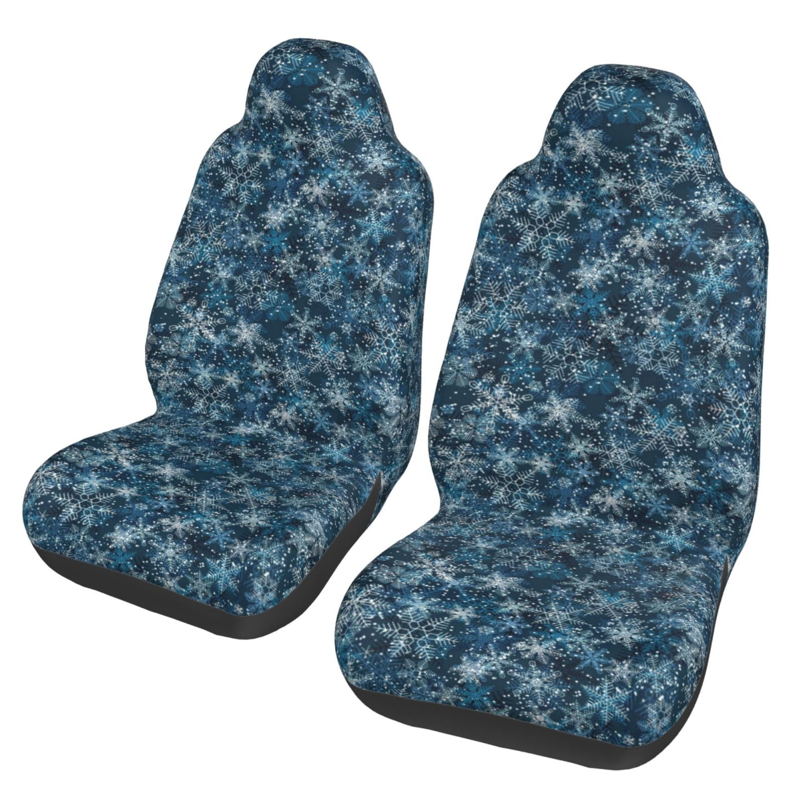 Pofeuu Blue and White Gradient Snowflake Print Automotive Car Seat ...
