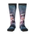 Pofeuu Boat Lighthouse Storm Waves Print Stockings, Adult Running ...