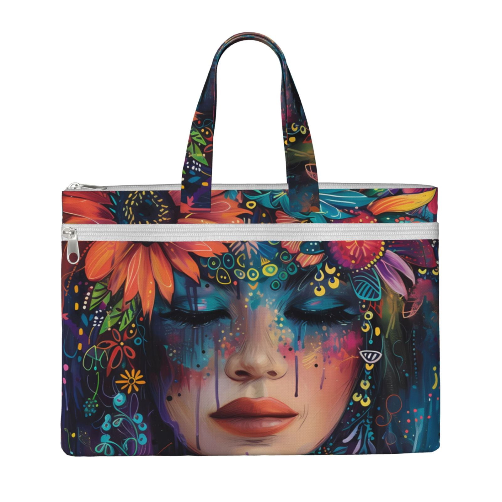 Pofeuu Bohemian Colorful Flower Woman Print Laptop Bag Carrying ...