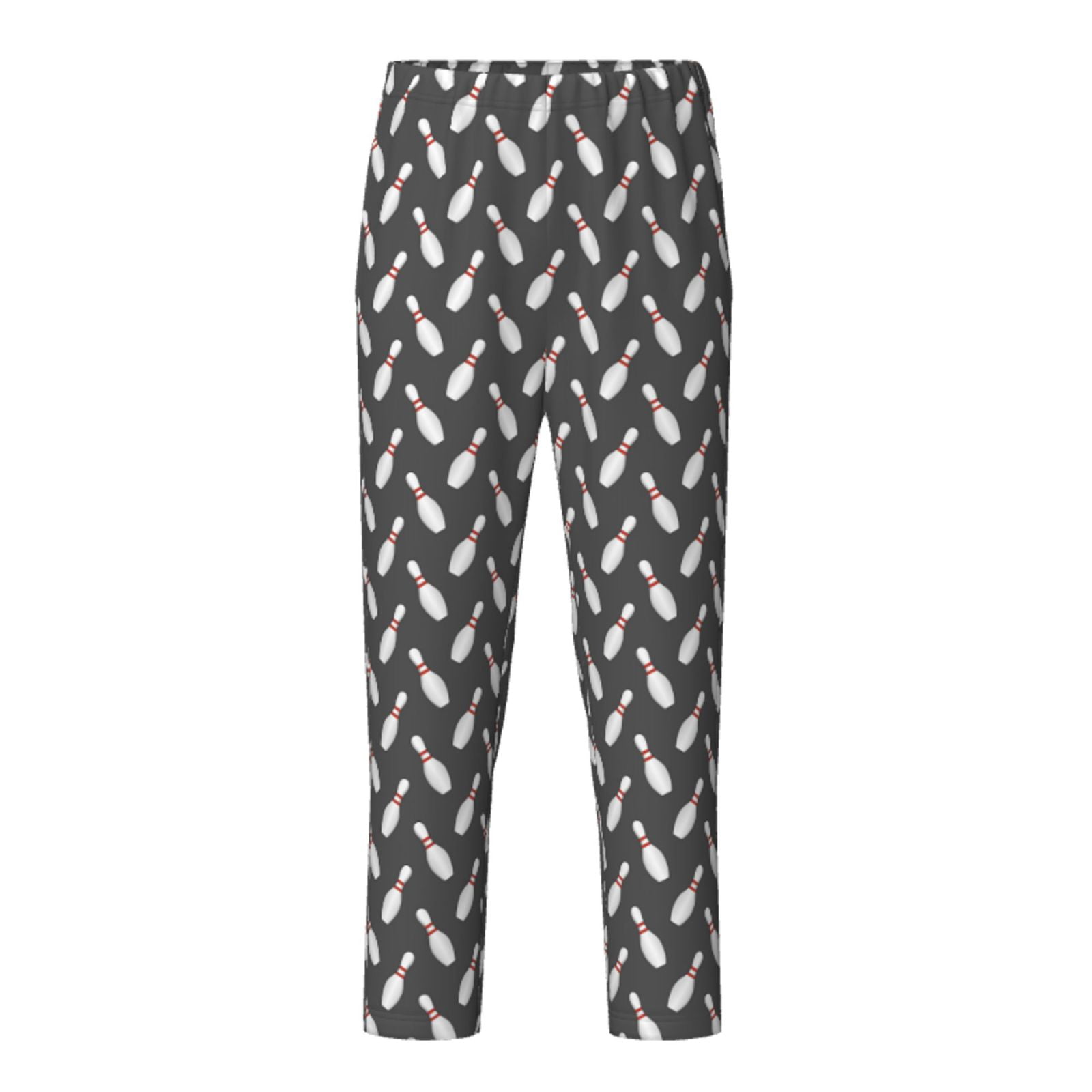 Pofeuu Bowling Pins Print Teenagers' Pajama Pants, Soft Lounge Pajama ...