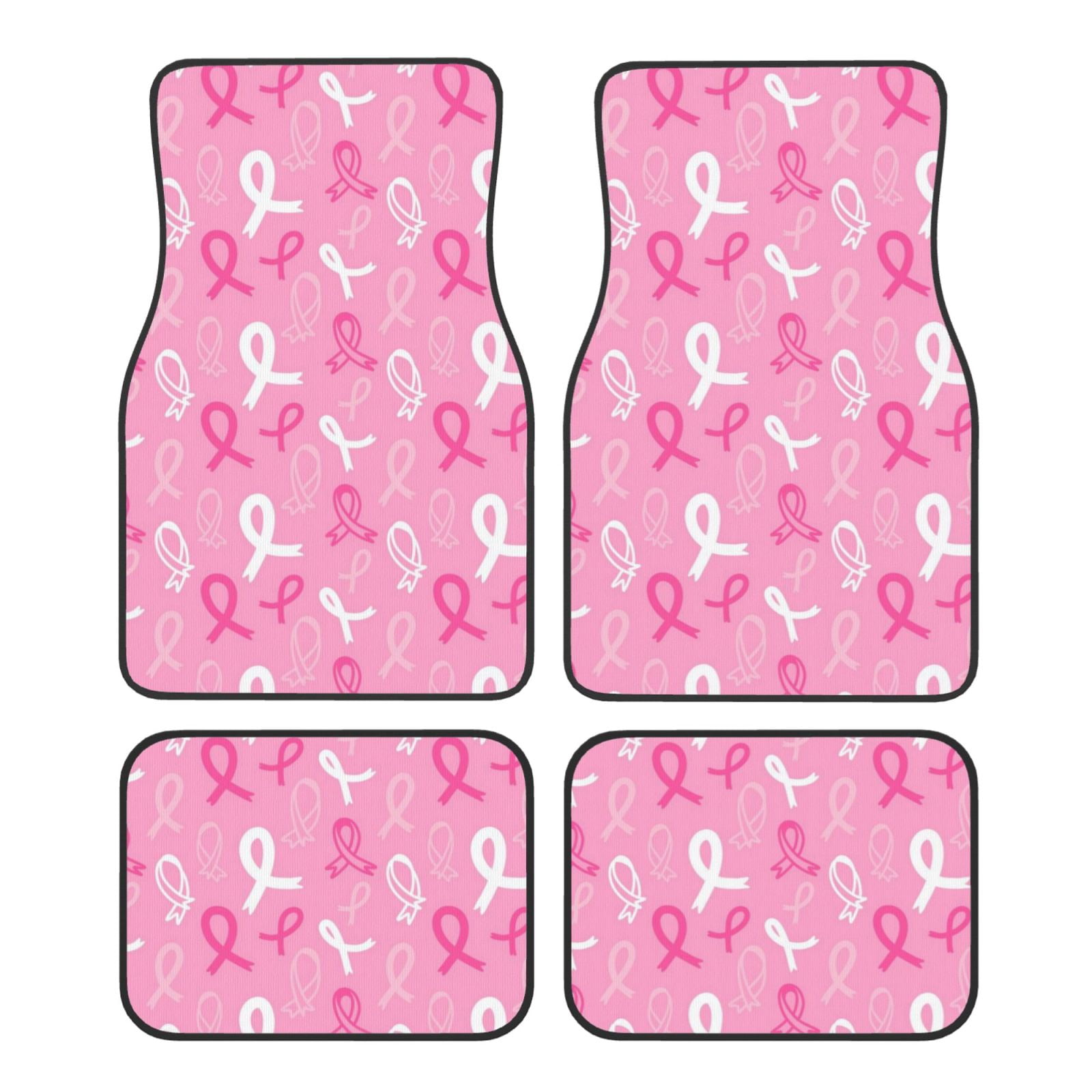 Pofeuu Breast Cancer Awareness (3) Print Car Foot Mat Set of 4 Pieces ...
