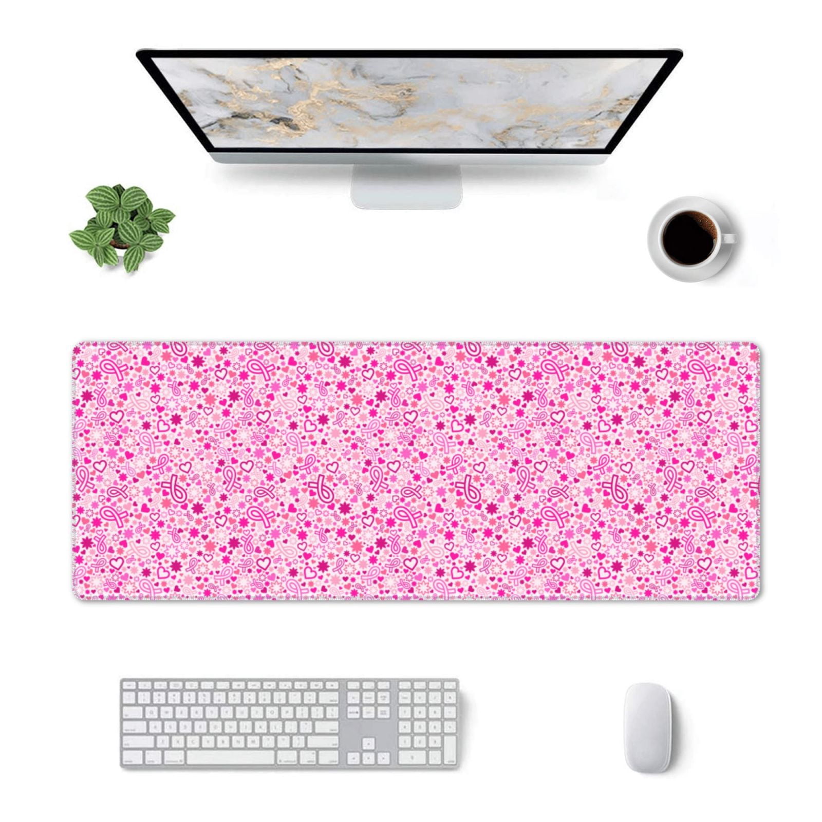 Pofeuu Breast Cancer Awareness2 Print Desk Mat for Keyboard and Mouse ...