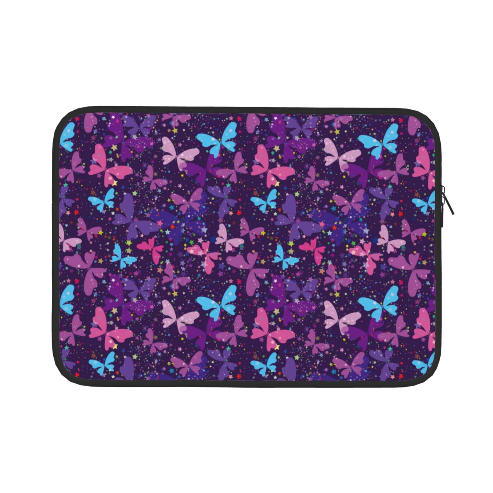 Pofeuu Bright Purple Butterflies Print Laptop Carrying Case,13-15-Inch Laptop and Tablet, Sleek ...