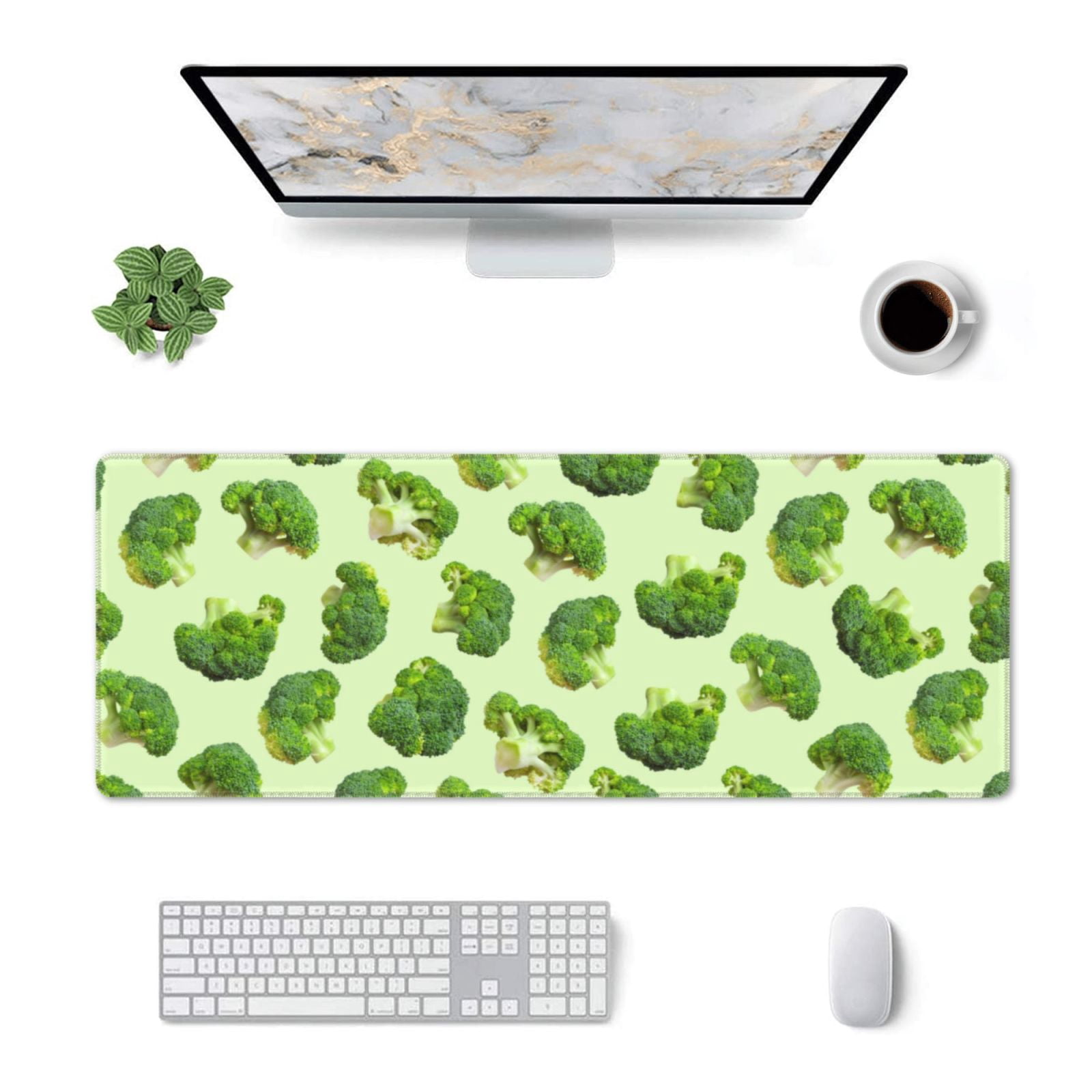 Pofeuu Broccoli 3 Print Desk Mat for Keyboard and Mouse，Computer Desk ...