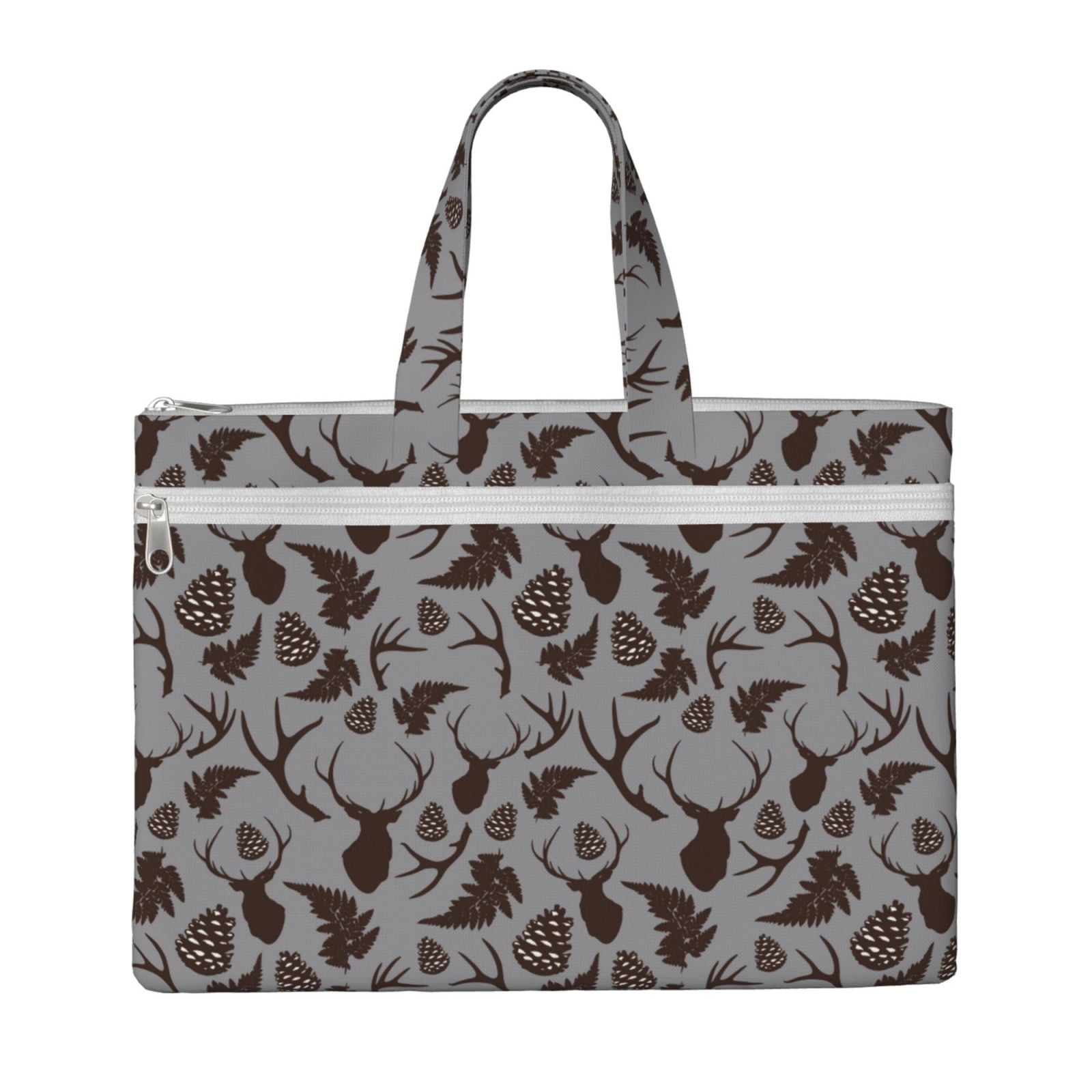 Pofeuu Brown Moose with Pinecones Print Laptop Bag Carrying - Computer ...