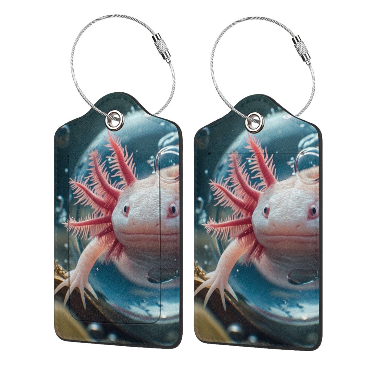 Pofeuu Bubbles Axolotl Fantasy Print Luggage Tags, Privacy Cover ID ...