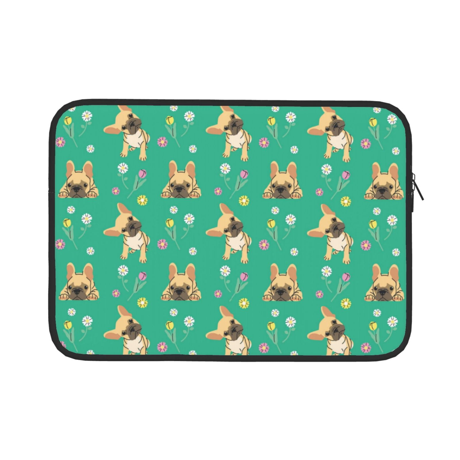 Pofeuu Bulldog Puppy Flower Print Laptop Carrying Case,13-15-Inch ...