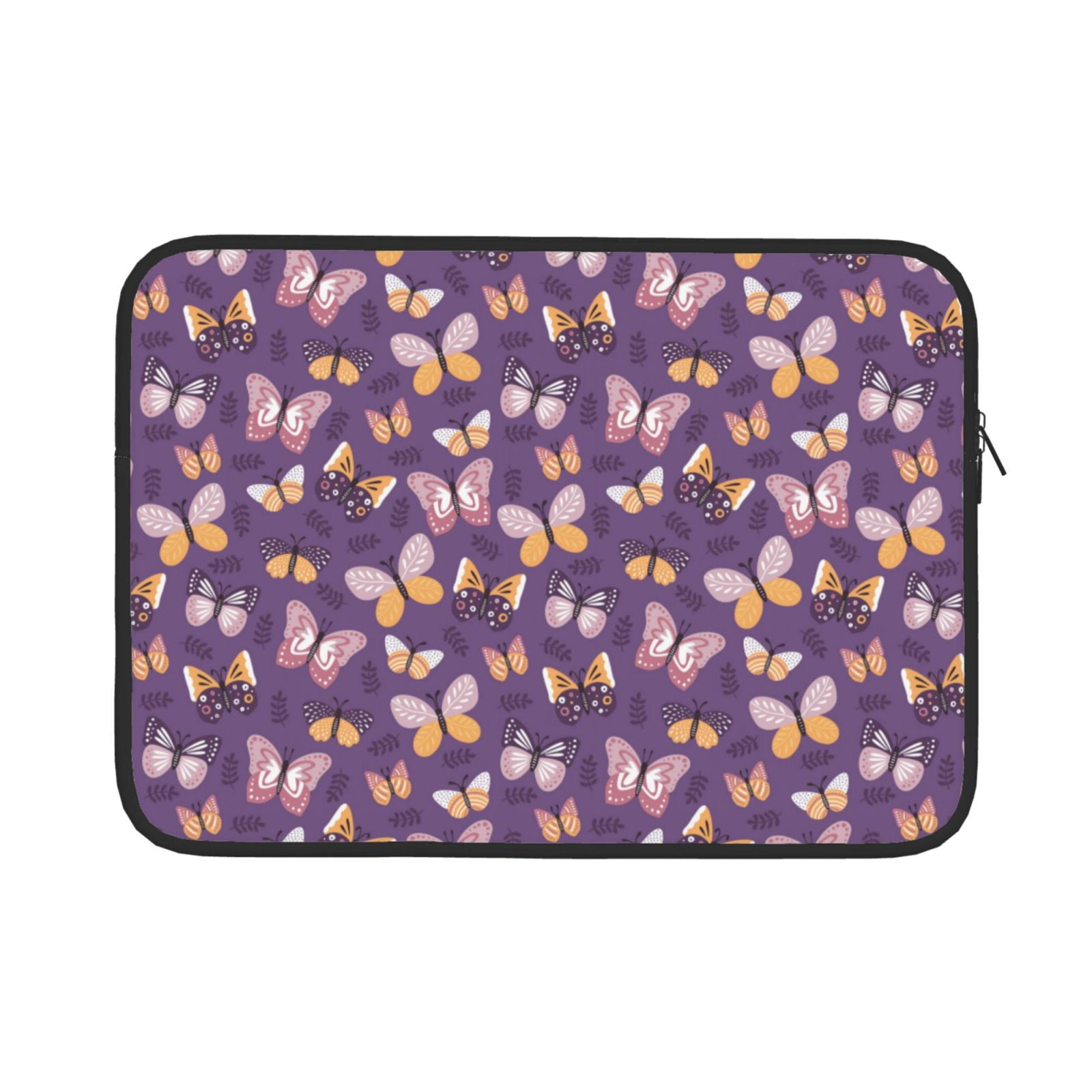 Pofeuu Butterflies And Floral Print Laptop Carrying Case,13-15-Inch Laptop and Tablet, Sleek ...