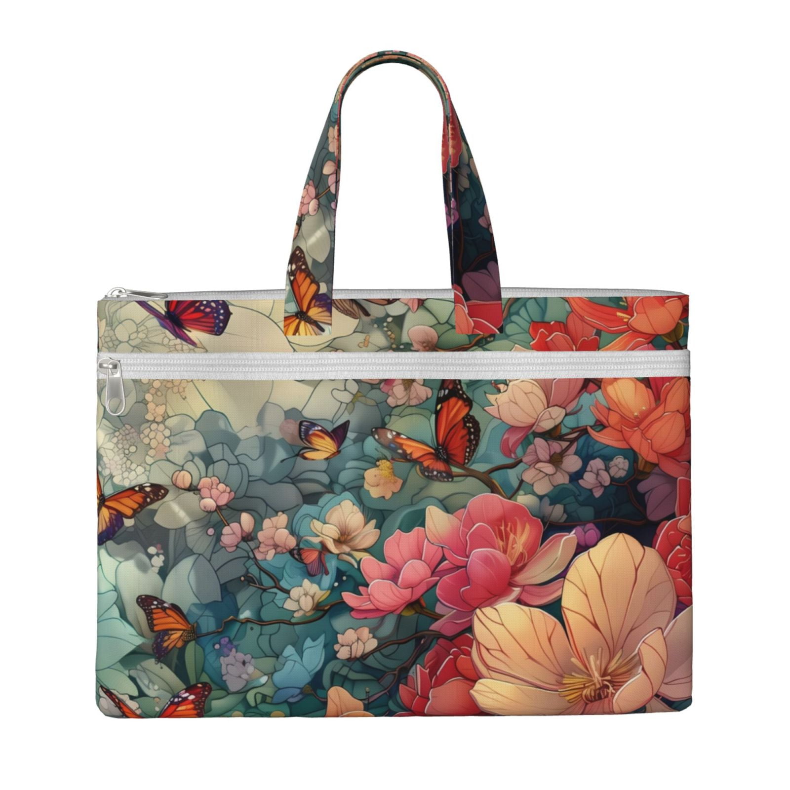 Pofeuu Butterflies In Blooming Garden Print Laptop Bag Carrying ...