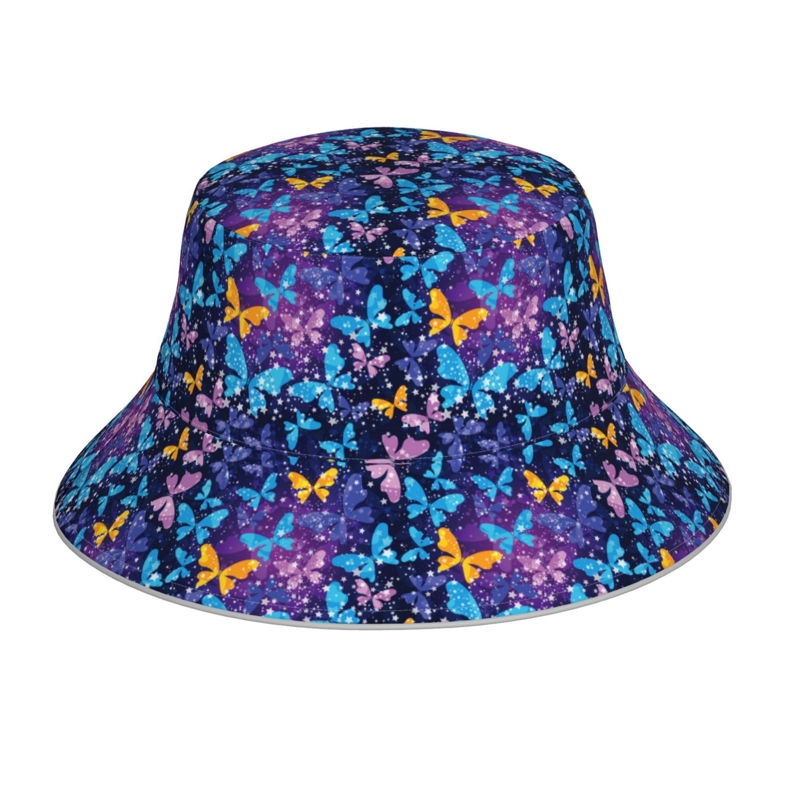 Pofeuu Butterflies Of The Starry Sky Print Bucket Hat for Women Men ...