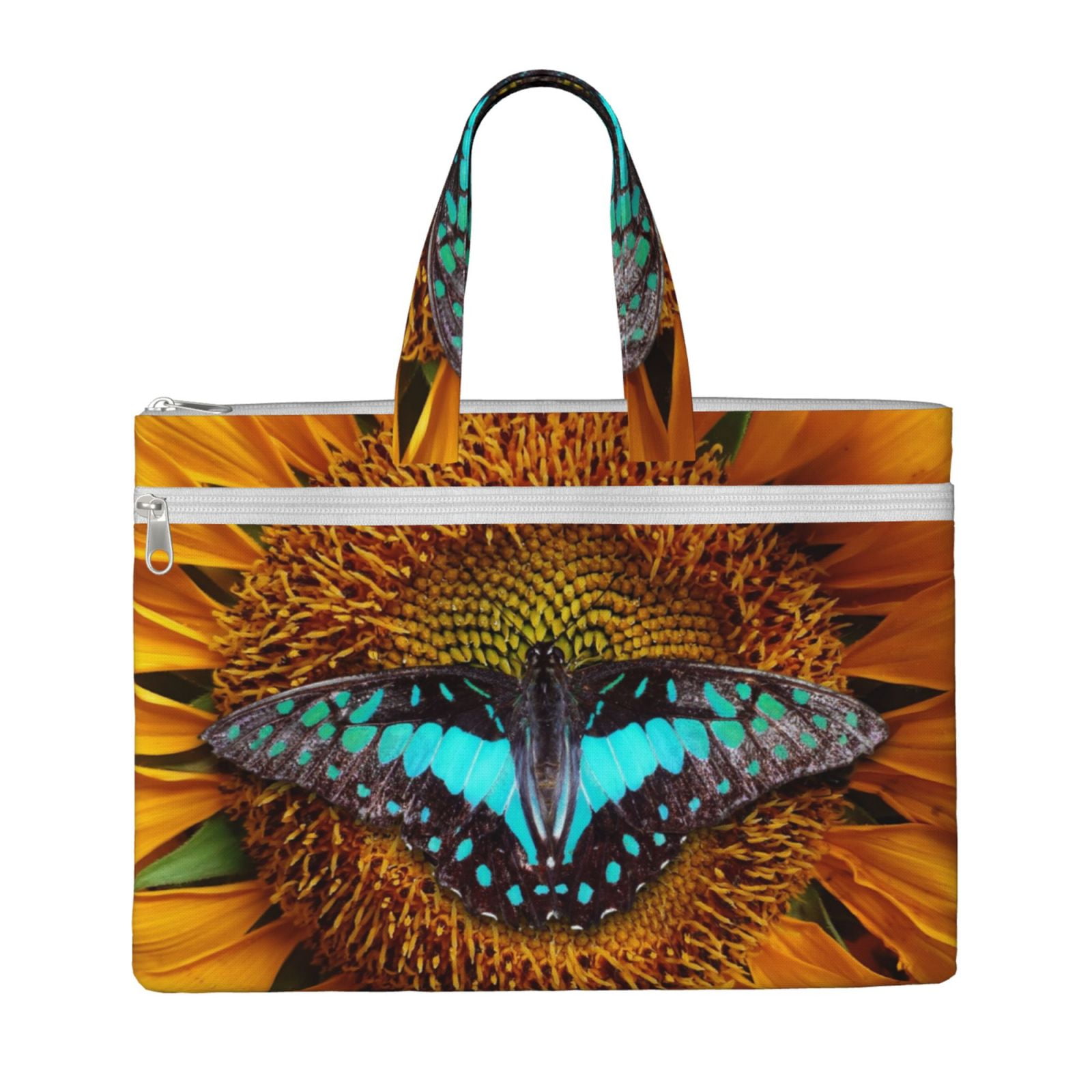 Pofeuu Butterfly Alighted On Sunflowers Print Laptop Bag Carrying ...