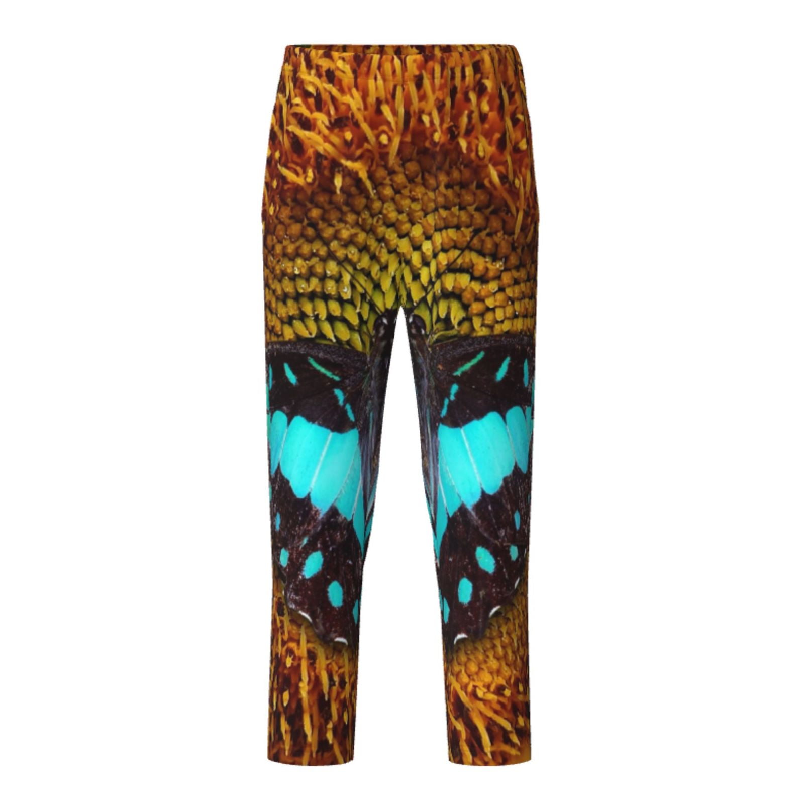 Pofeuu Butterfly Alighted On Sunflowers Print Teenagers' Pajama Pants ...