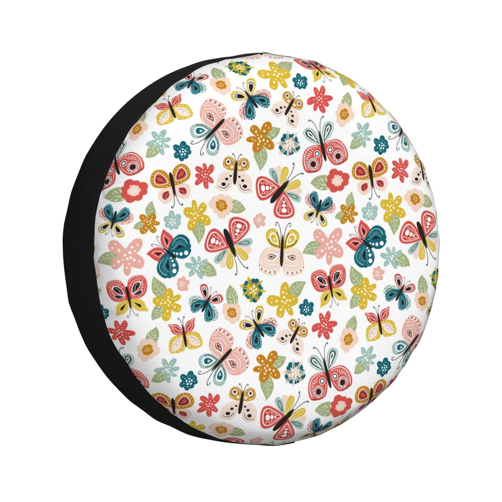 Pofeuu Butterfly Flowers Print Spare Tire Wheel Cover for Car Truck SUV ...