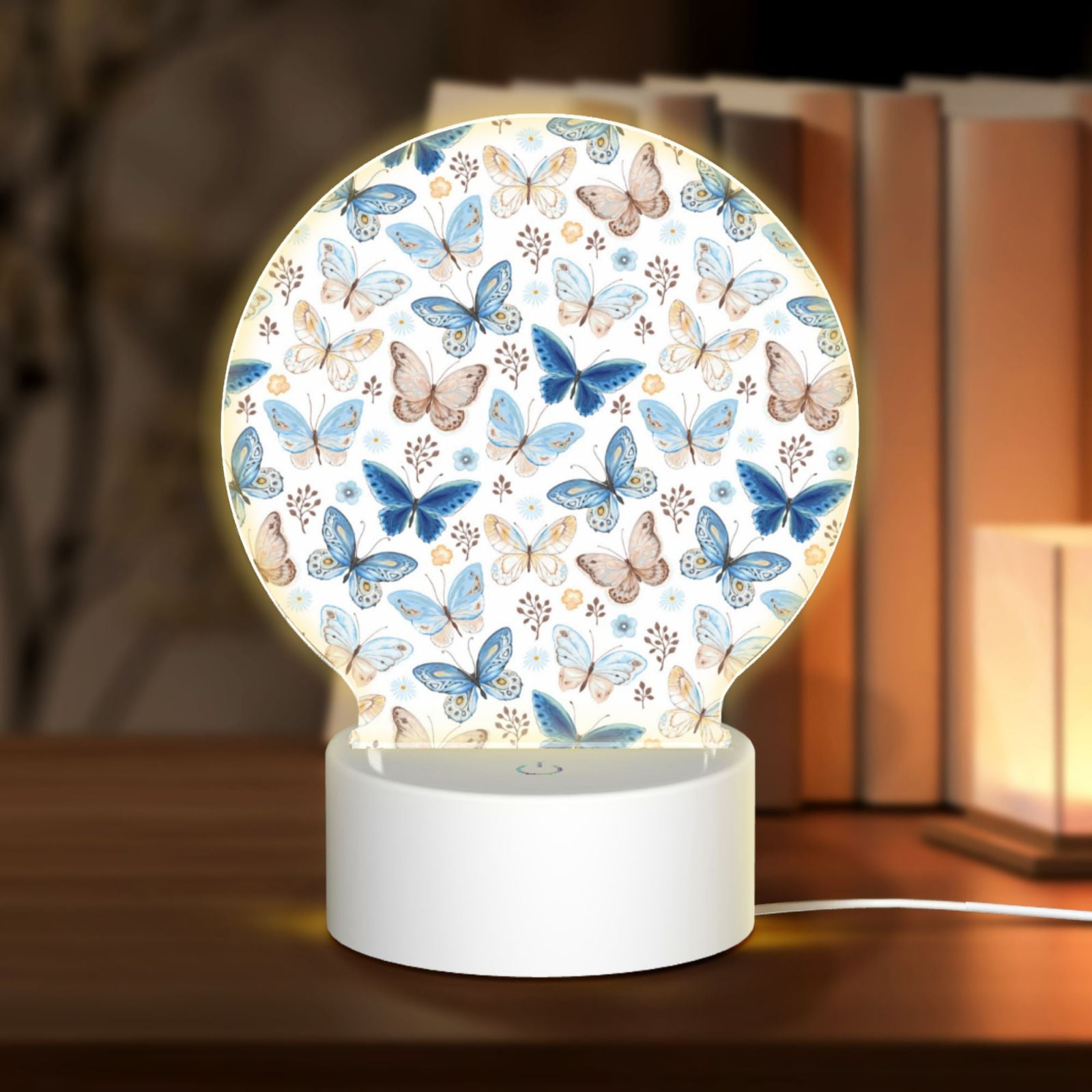 Pofeuu Butterfly Print LED Christmas Night Light Lamp Base Gift DIY 3D ...