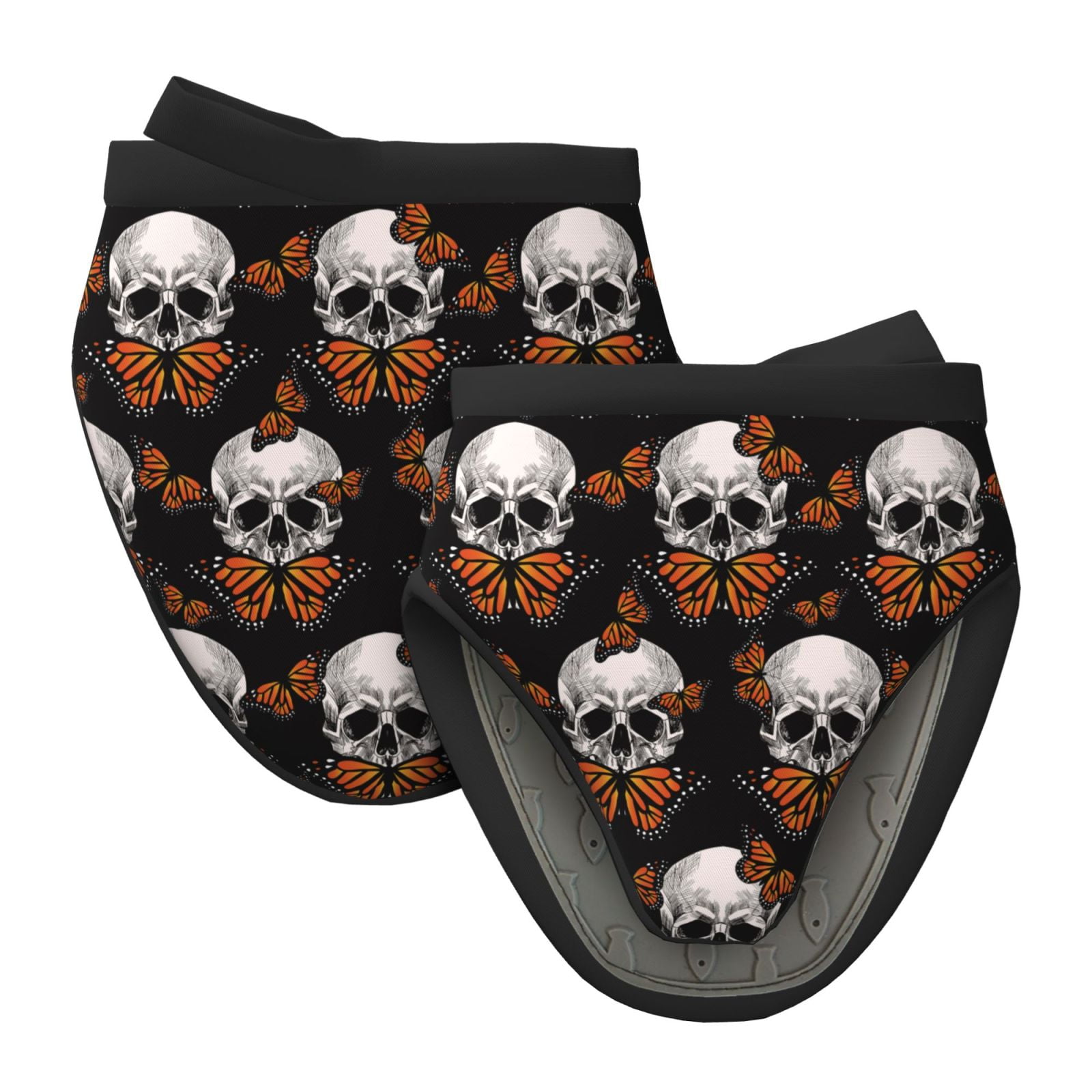 Pofeuu Butterfly Skull Print Thickened Mini Silicone Oven Mitts Heat ...