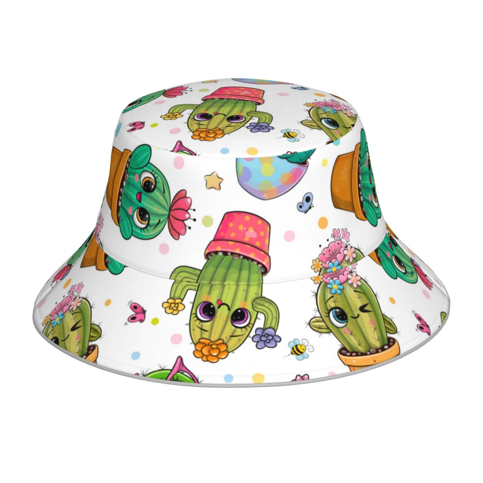 Pofeuu Cactus And Insects Print Bucket Hat for Women Men Reflective ...