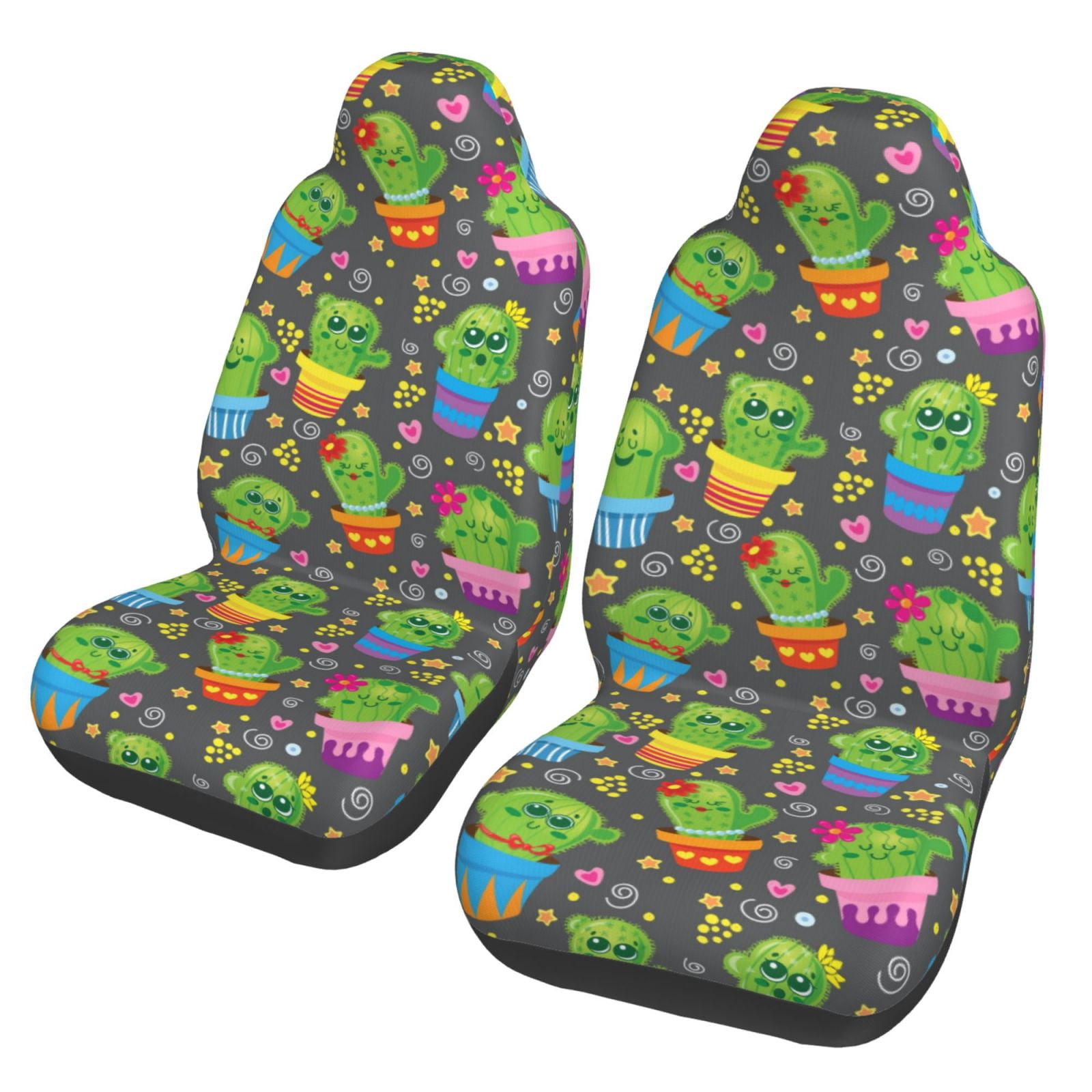 Pofeuu Cactus In Pots Print Automotive Car Seat Covers Flat Cloth Full ...