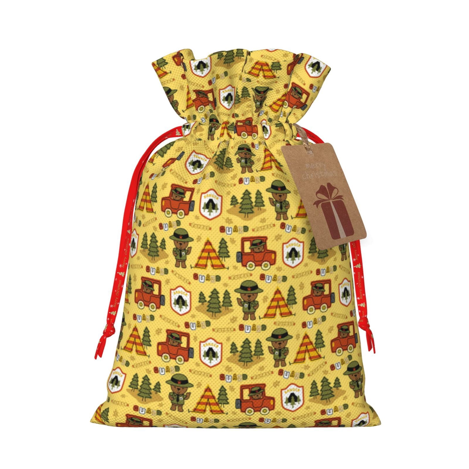 Pofeuu Car Tent Trees Print Burlap Bags with Drawstrings Drawstring ...