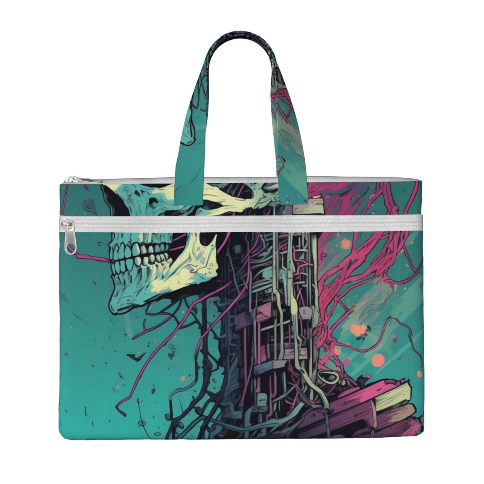 Pofeuu Cartoon Art Skull Print Laptop Bag Carrying - Computer Bag Laptop Case Shoulder Slim Work ...